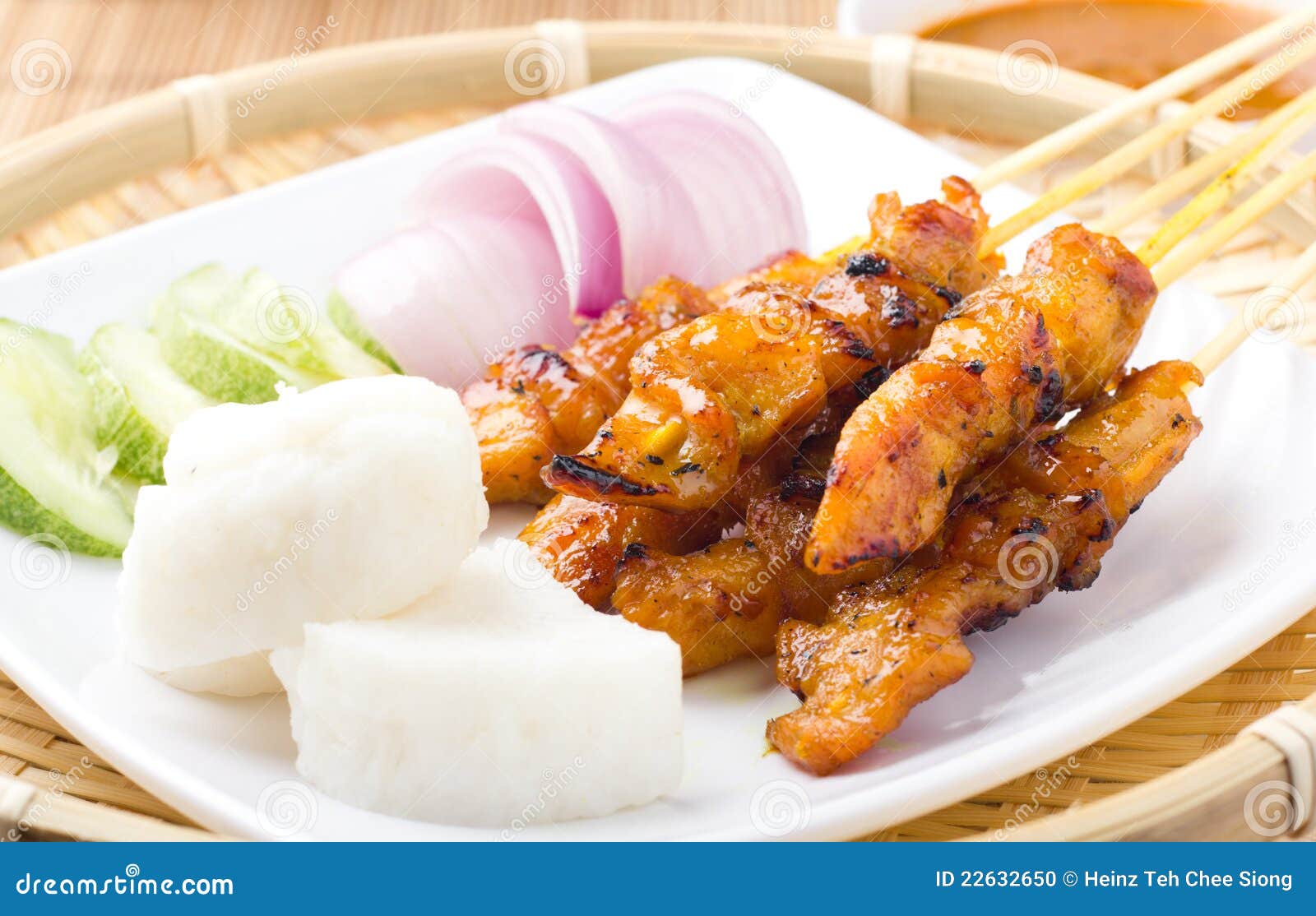Chicken Satay stock photo. Image of salad, presentation - 22632650