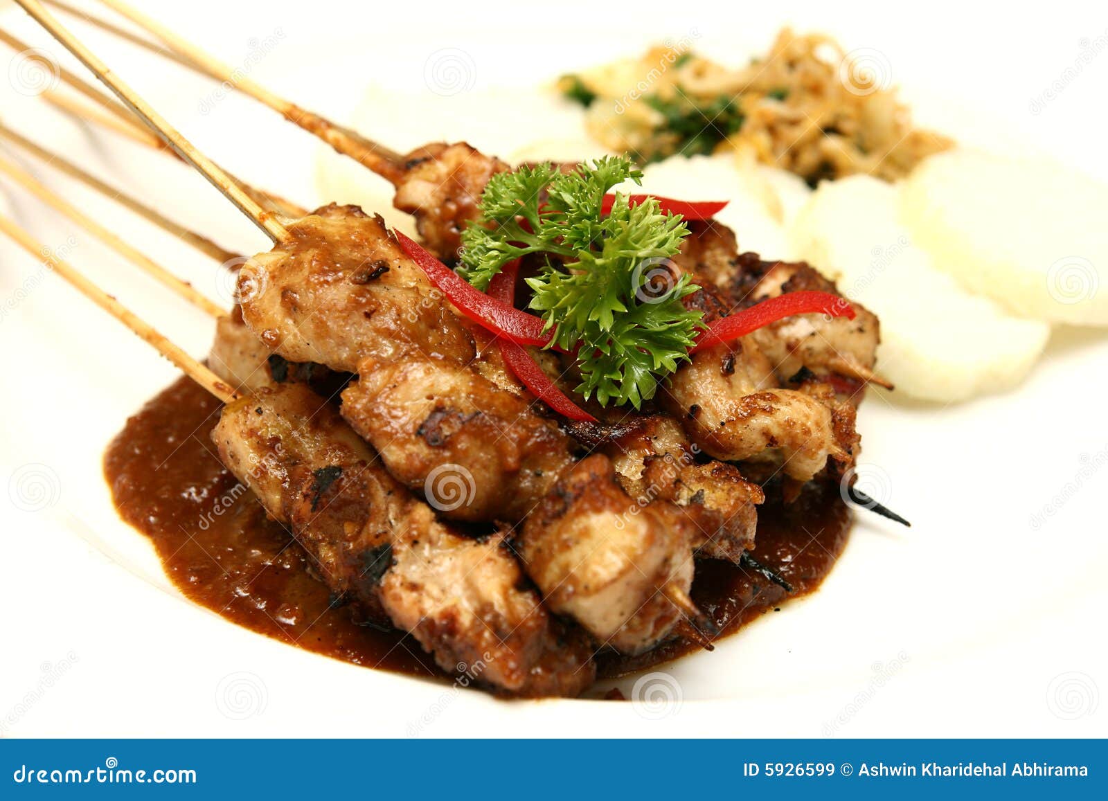 Chicken satay stock image. Image of meat, presentation - 5926599