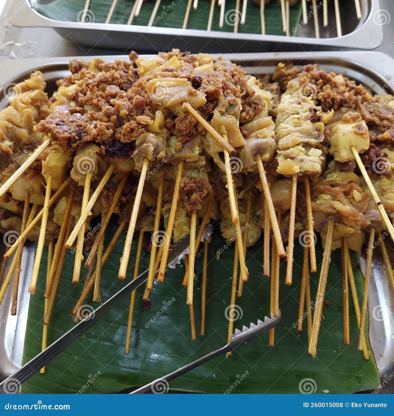 Chicken Satay Ready To Be Grilled Stock Photo - Image of invertebrate ...