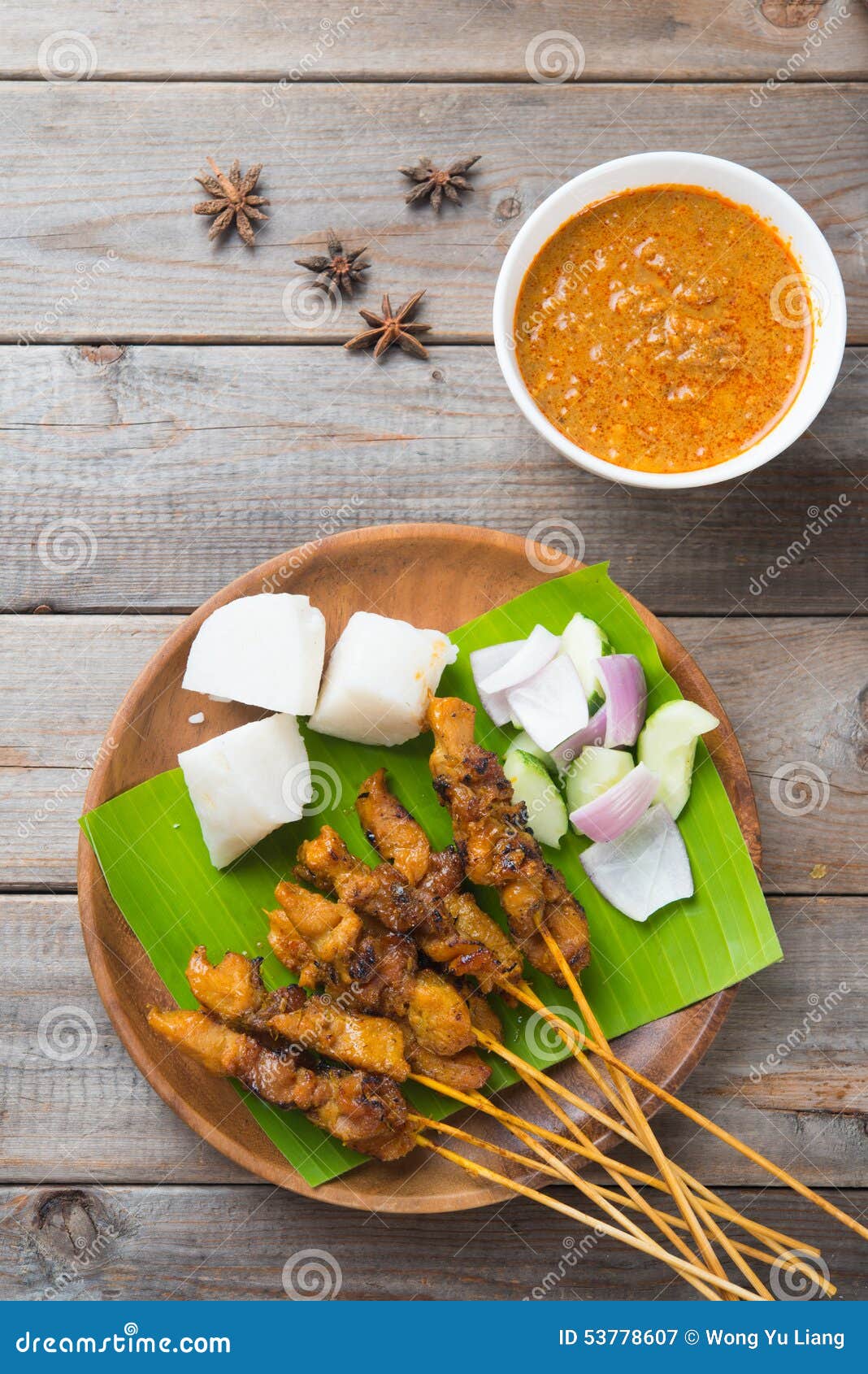 Chicken satay shot stock image. Image of presentation - 53778607