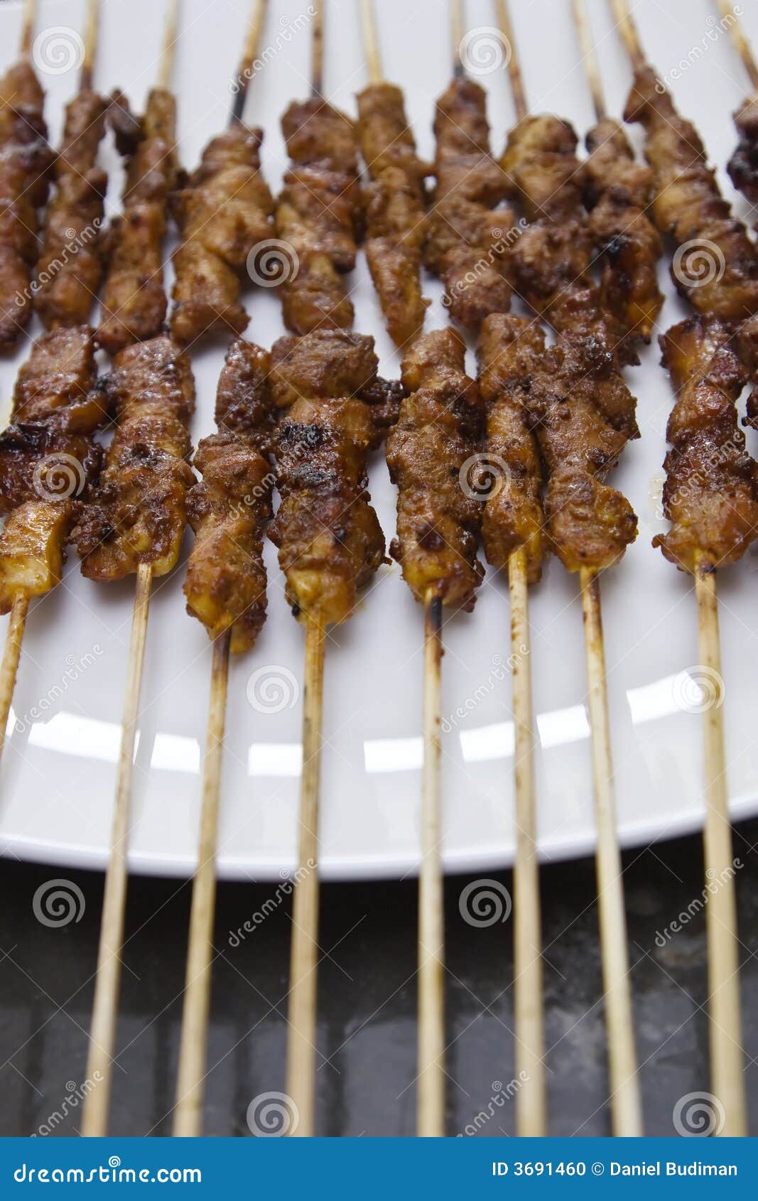 Chicken Satay Skewer Close Up Stock Photo - Image of edible, dinner ...