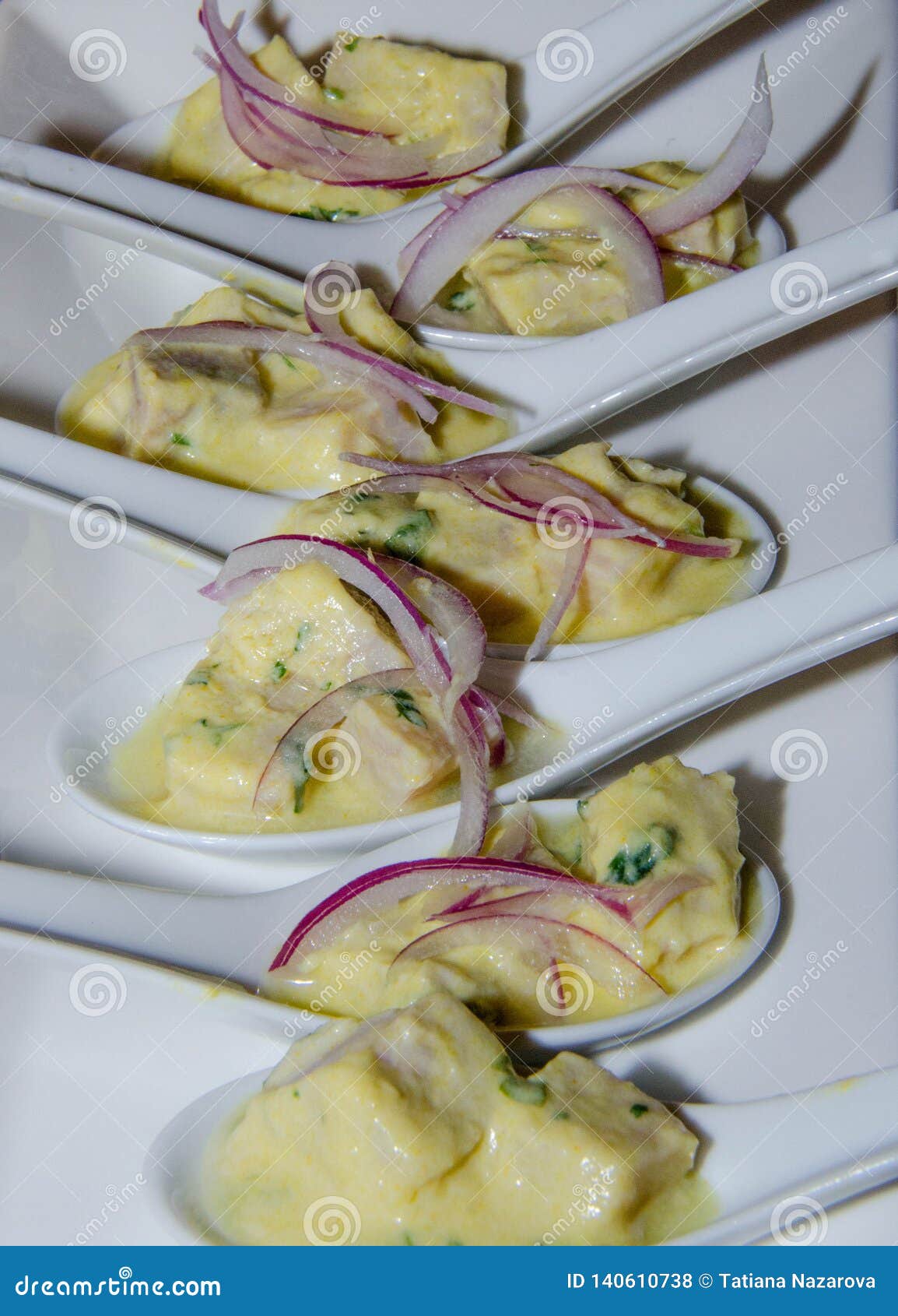 Chicken Sauce on a Buffet Table Stock Photo - Image of green, chicken ...