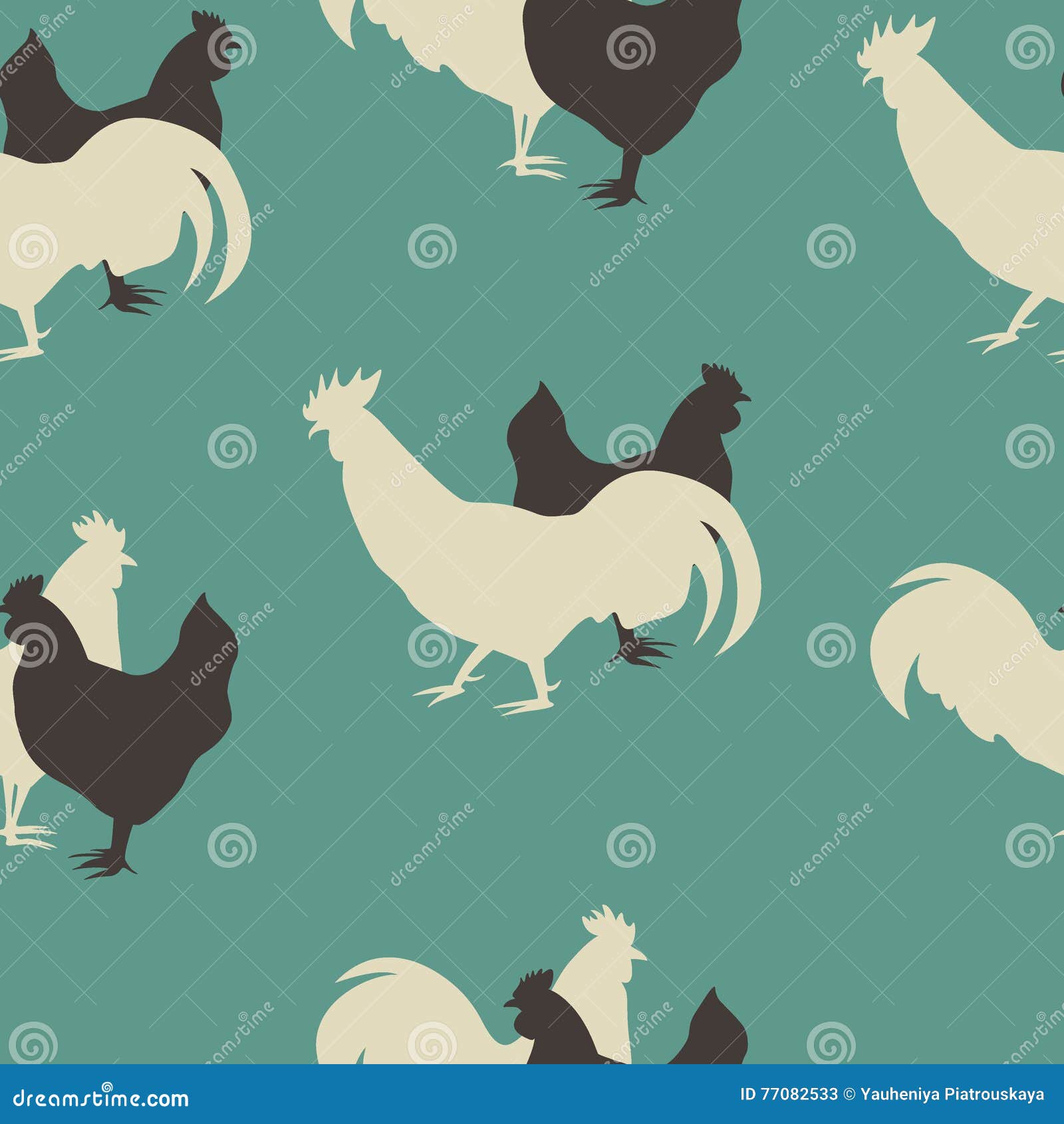 Chicken seamless pattern stock vector. Illustration of bird - 77082533