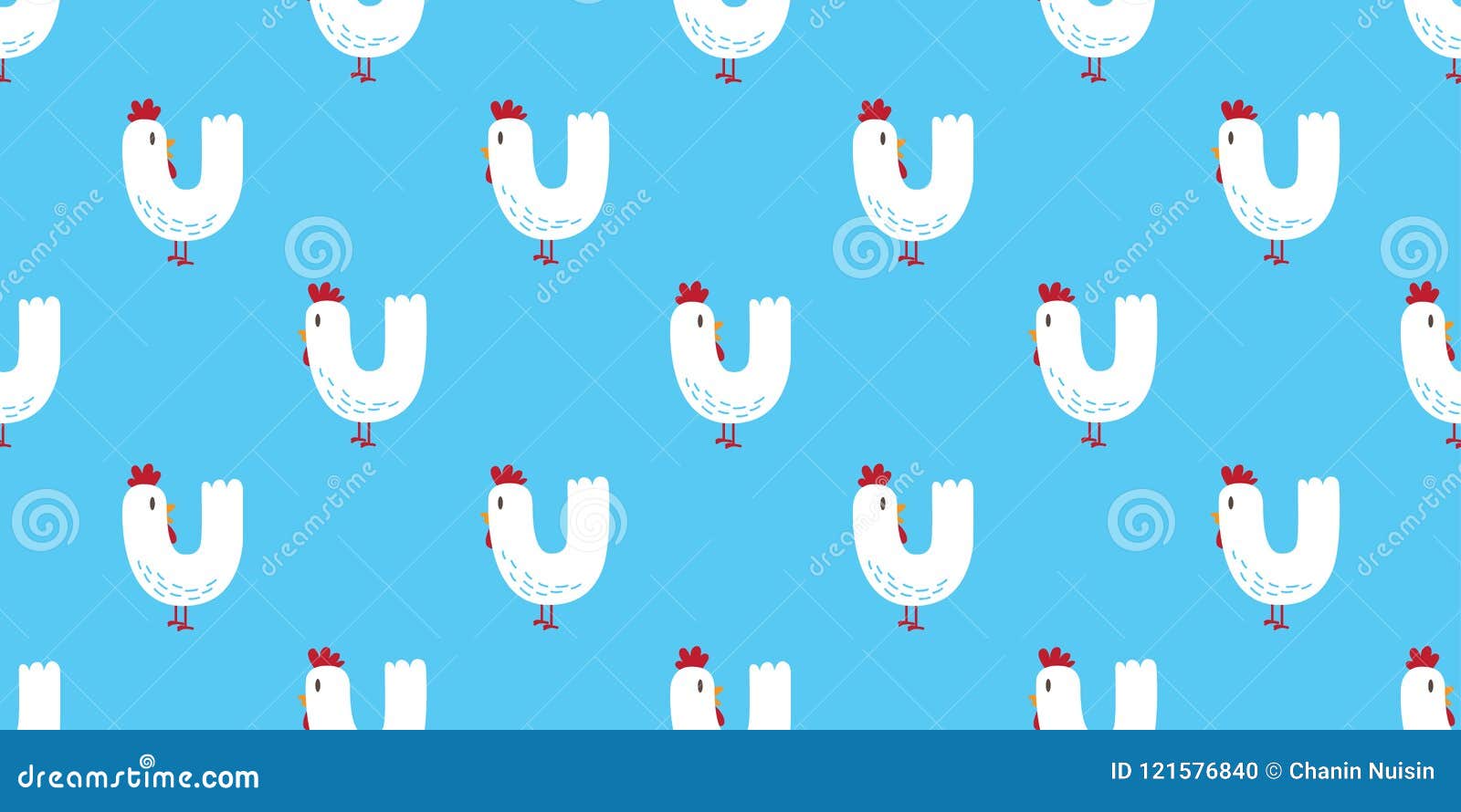 Chicken Seamless Pattern Vector Rooster Wallpaper Background Isolated ...