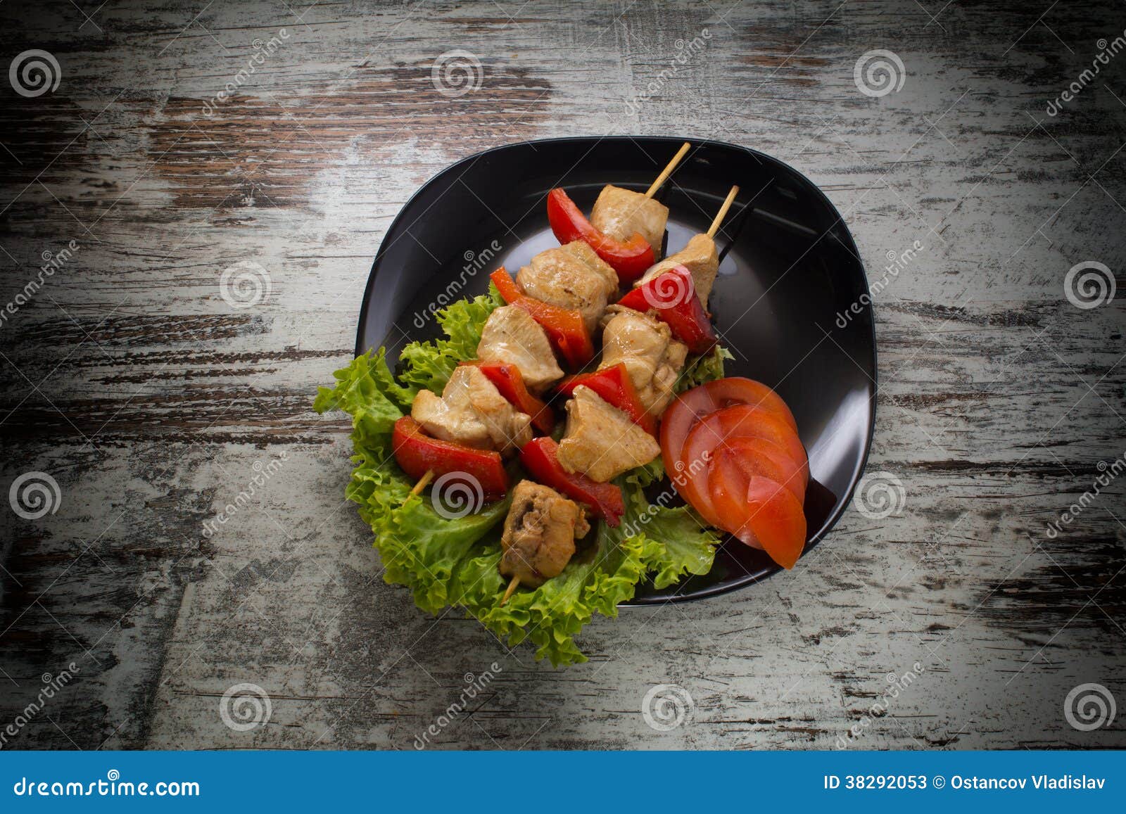 Chicken shashlik stock image. Image of cuisine, grilled - 38292053