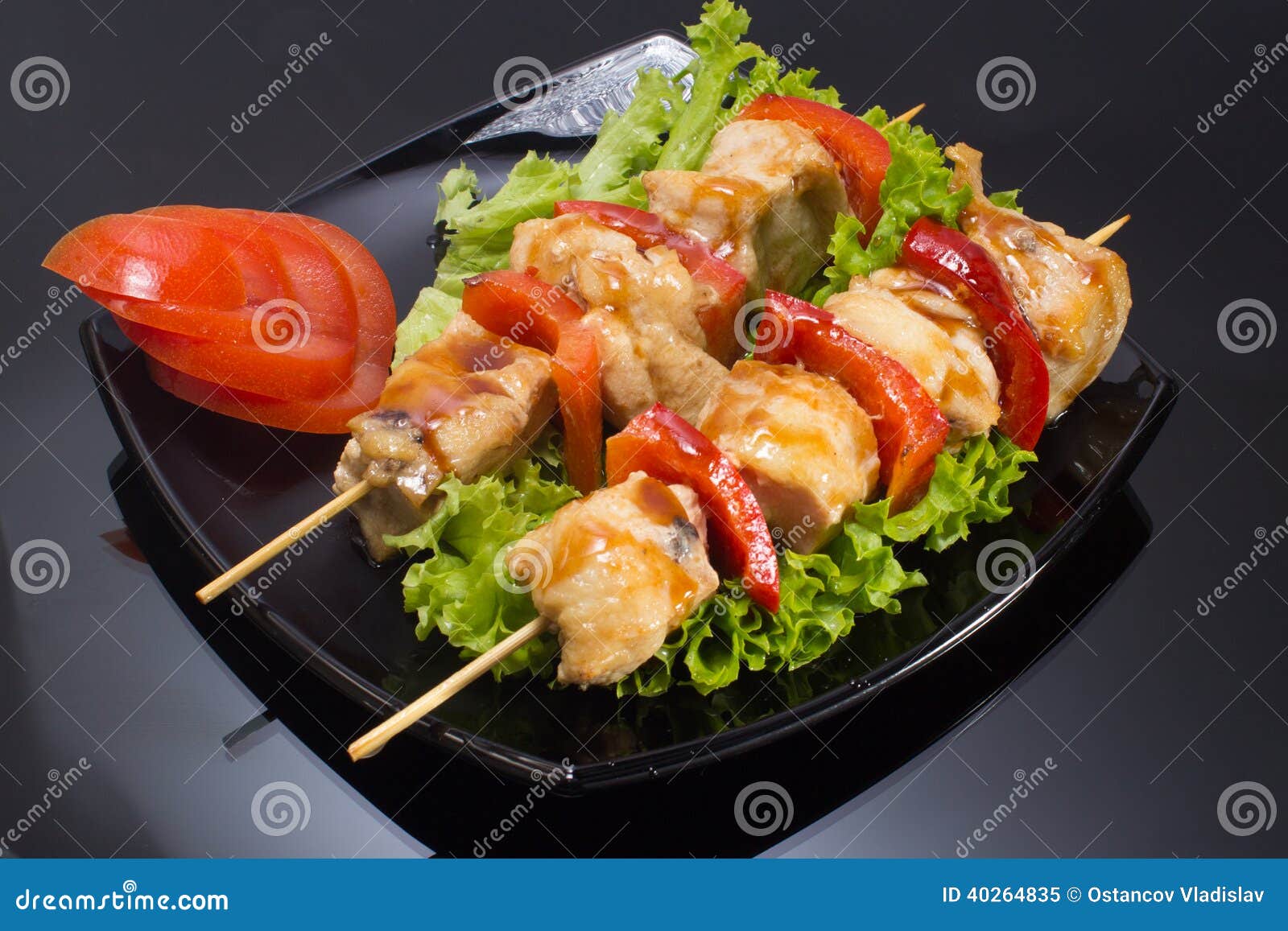 Chicken shashlik stock image. Image of macro, fresh, cooked - 40264835
