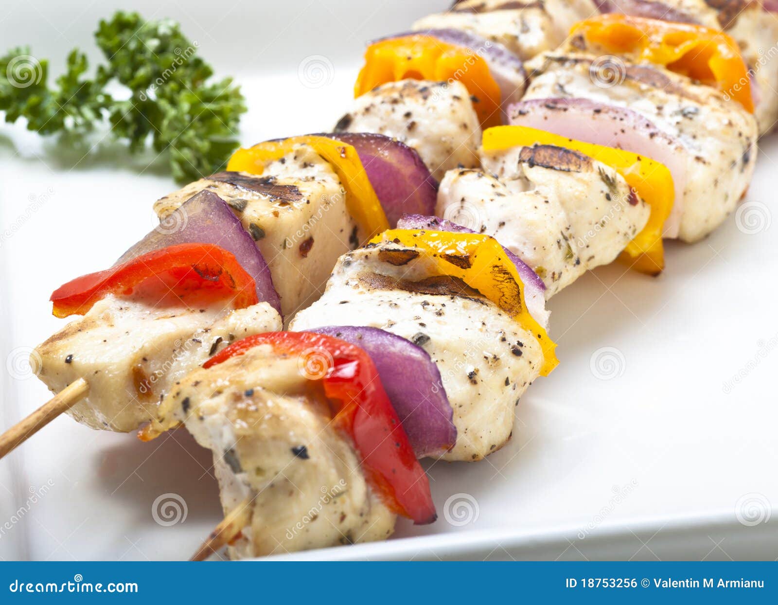 Chicken shish kabobs stock photo. Image of kebob, salad - 18753256