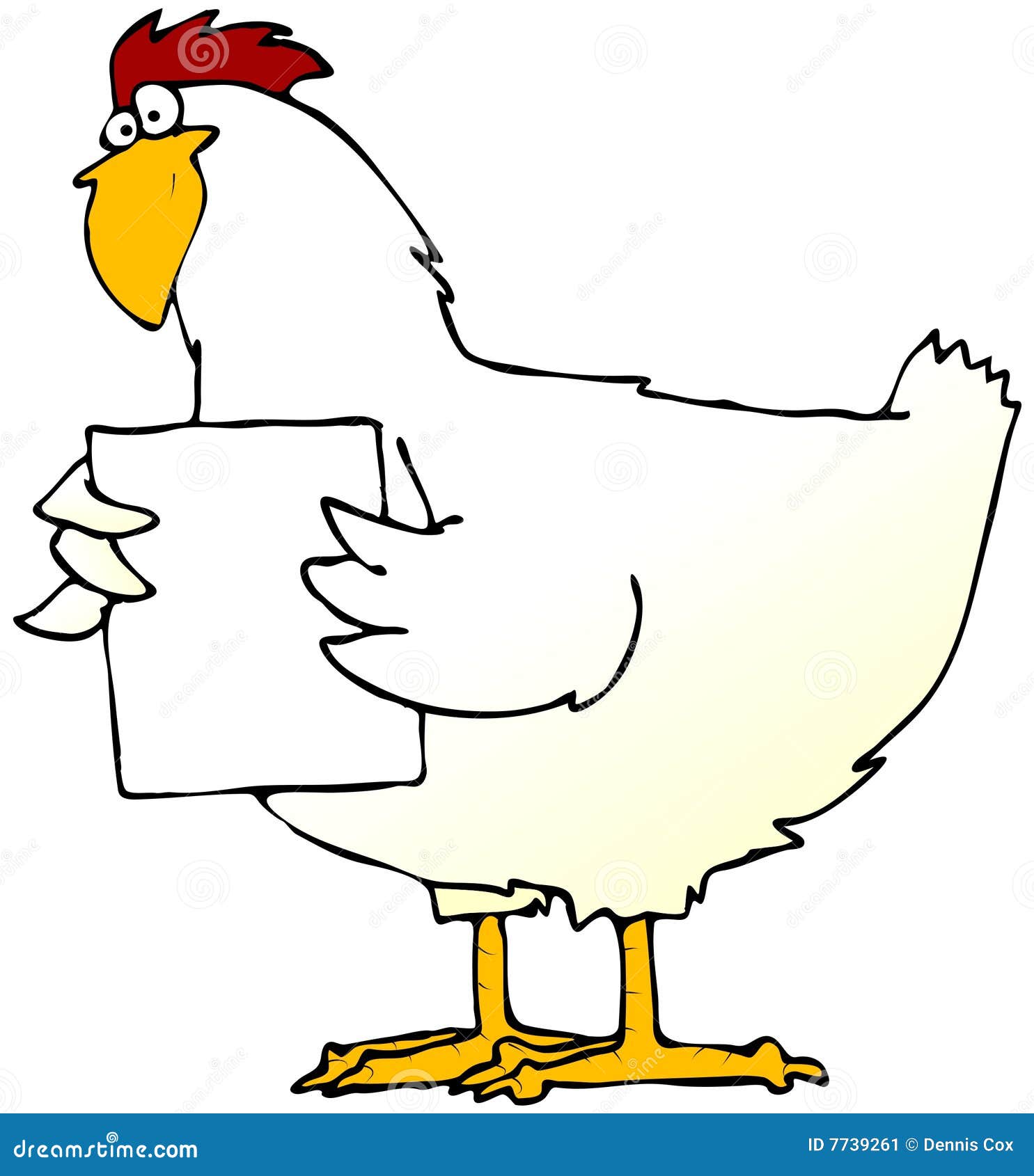 Chicken with a Sign stock illustration. Illustration of wing - 7739261