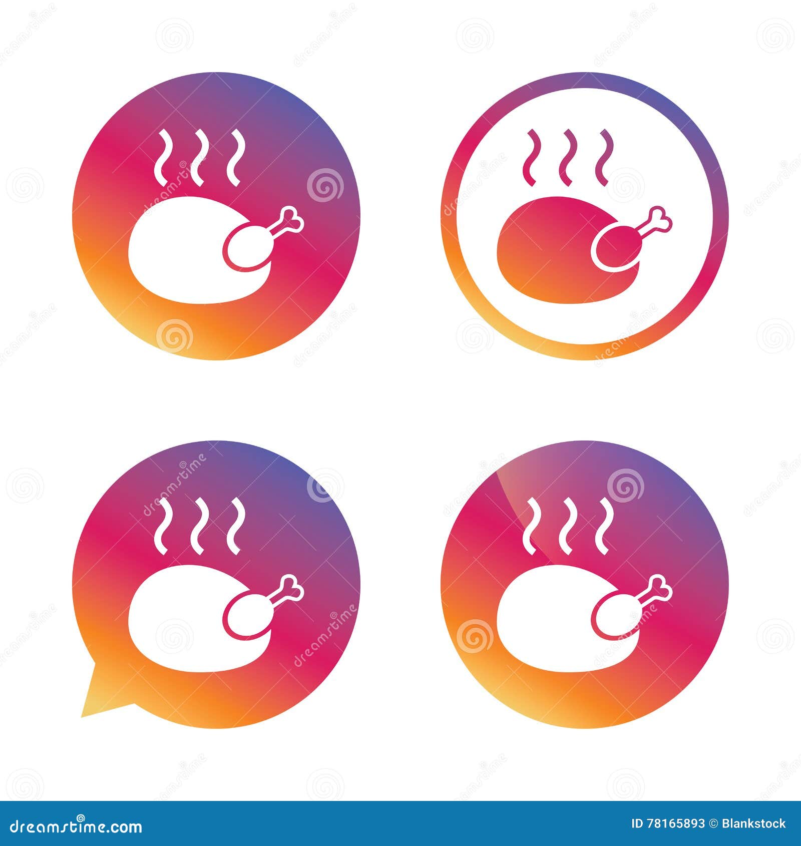 Chicken Sign Icon. Hen Bird Meat Symbol Stock Vector - Illustration of ...