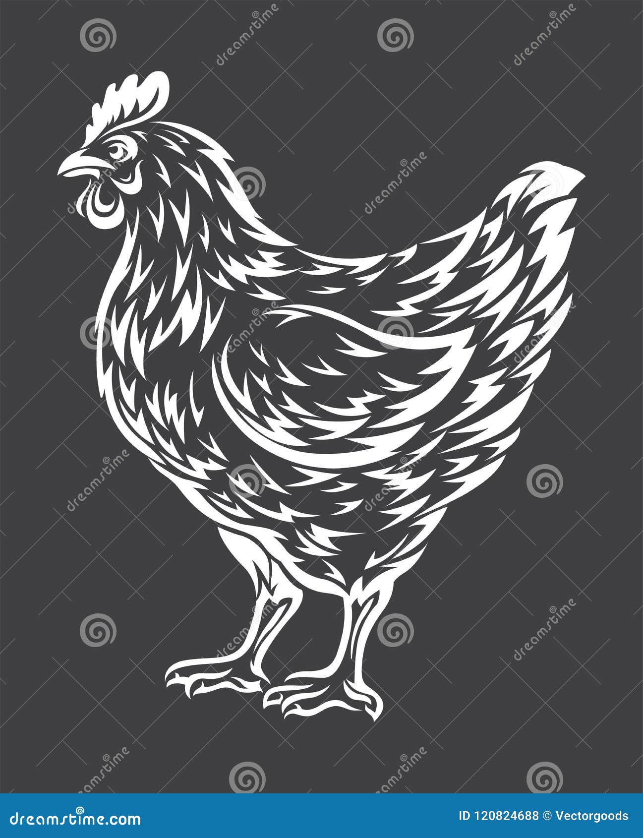 Chicken sketch vector stock vector. Illustration of chick - 120824688