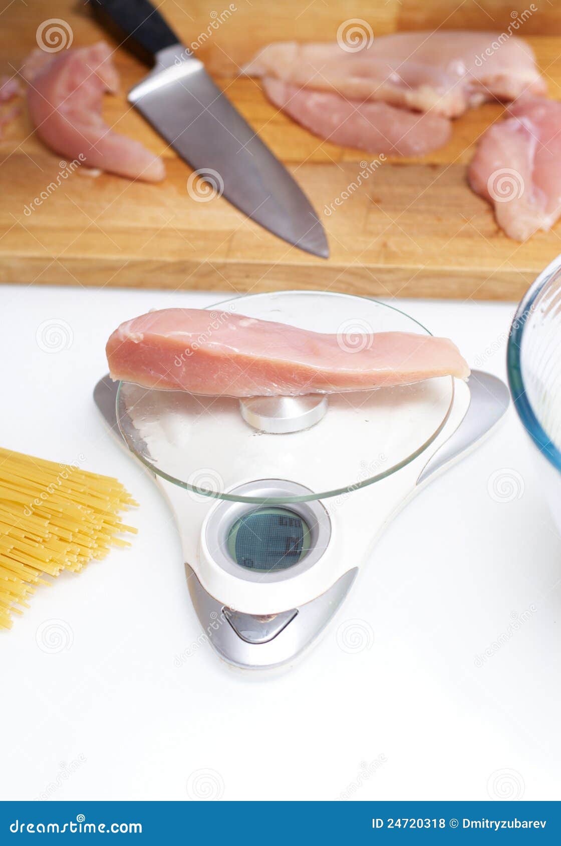 Chicken Slice Stacked On A Scale Stock Photo - Image of cholesterol ...