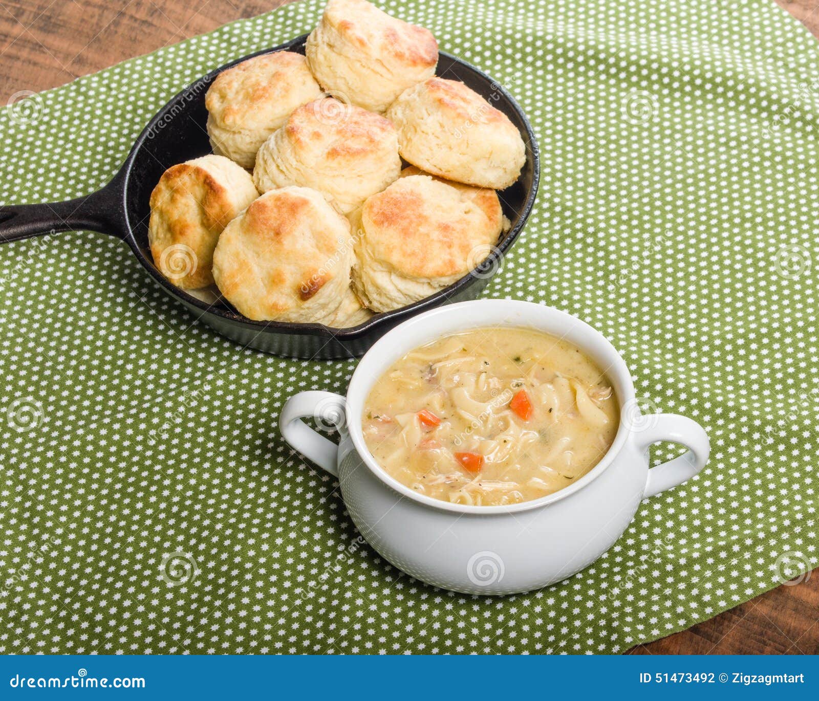 Chicken Soup with Baked Biscuits Stock Photo - Image of organic, carrot ...