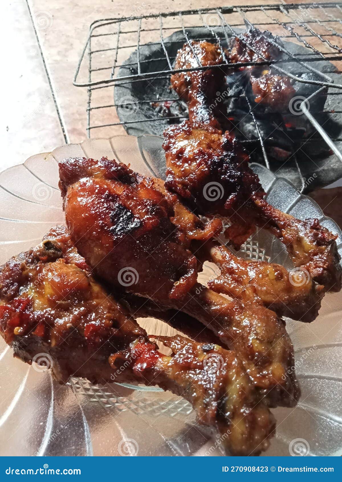 Chicken smoke grill stock image. Image of chicken, grill - 270908423