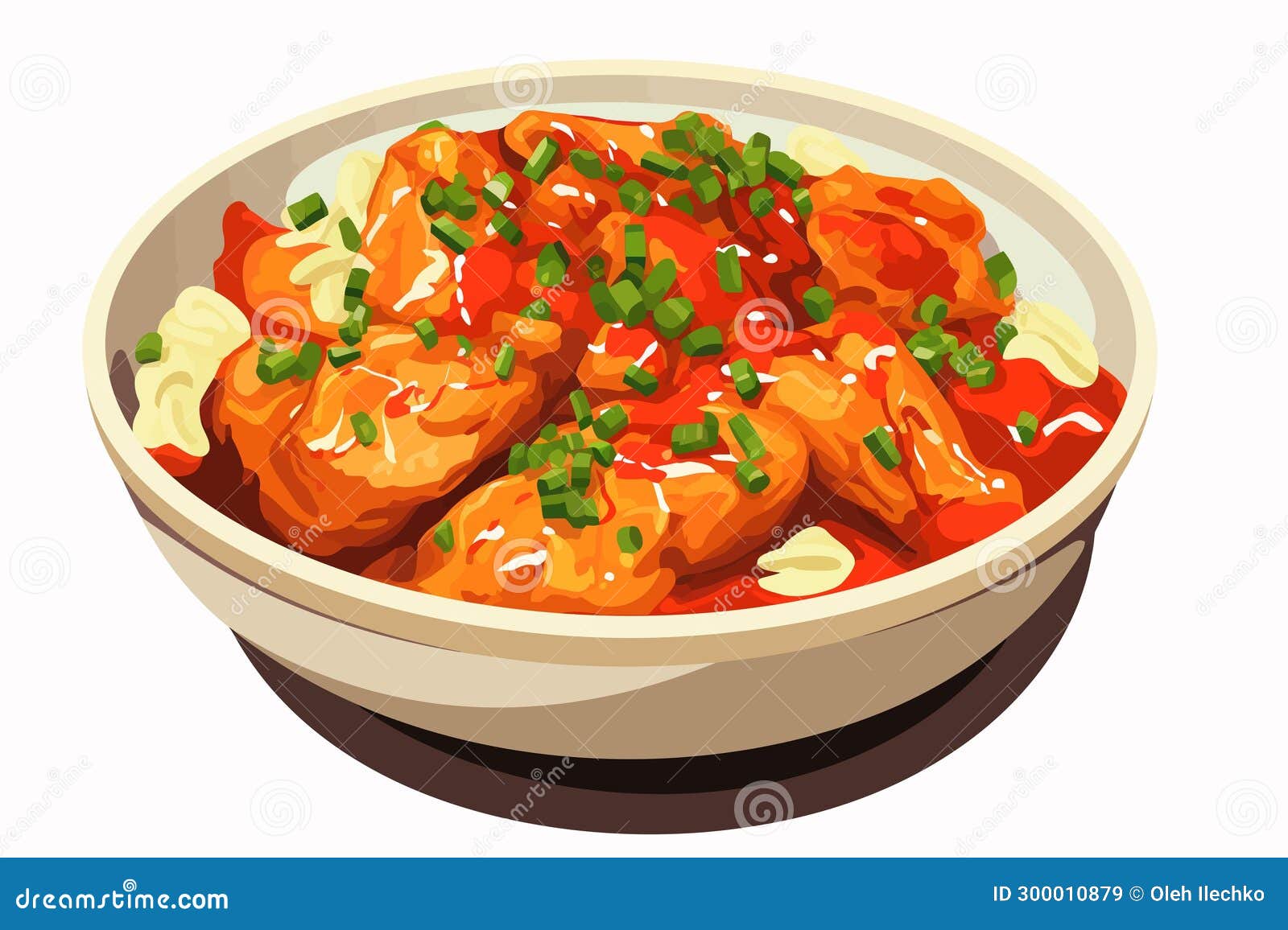 Chicken Spicy Curry Isolated Vector Style Illustration Stock Vector ...