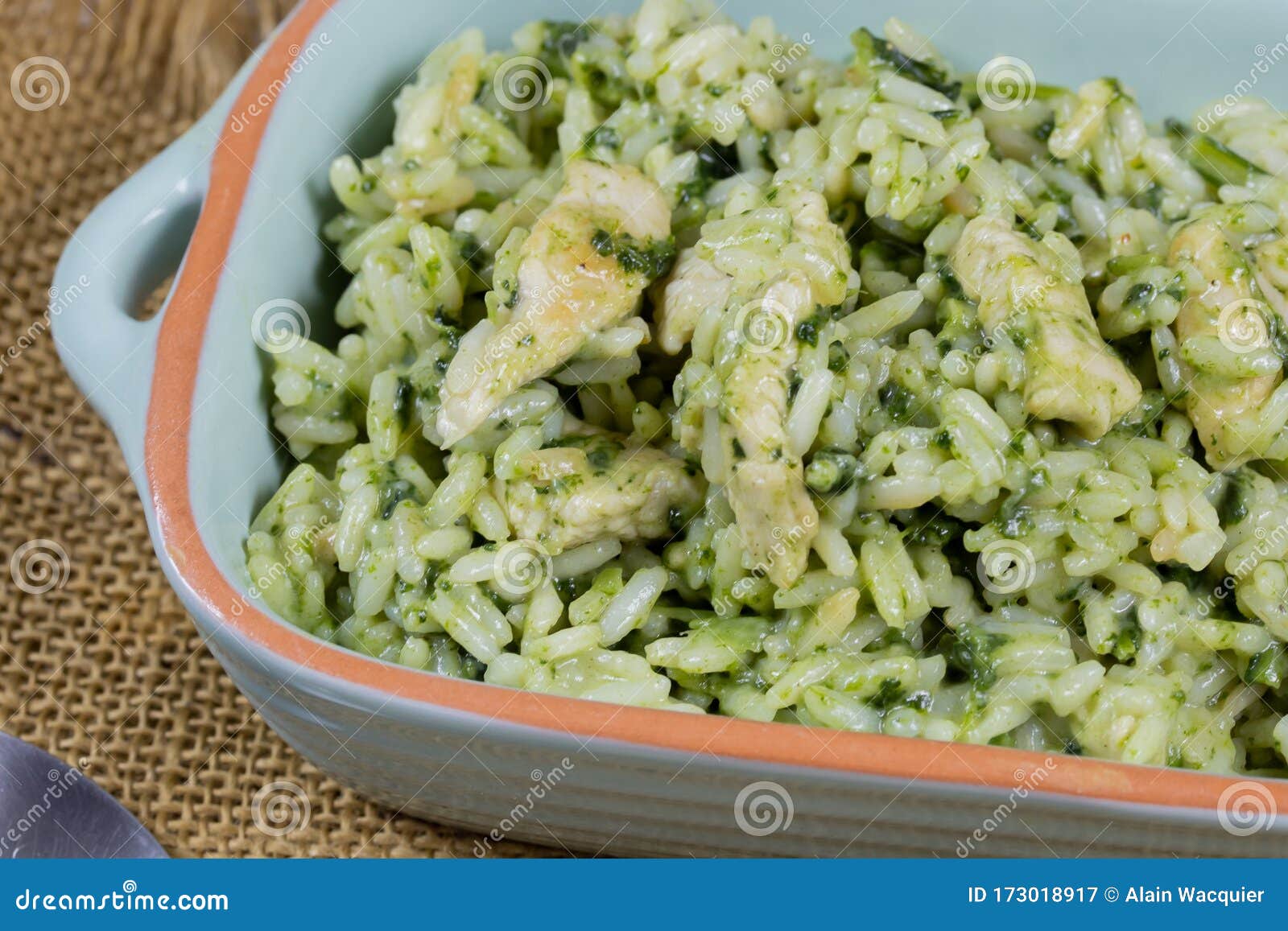 Chicken and Spinach Risotto Stock Image - Image of cooked, vegetable ...