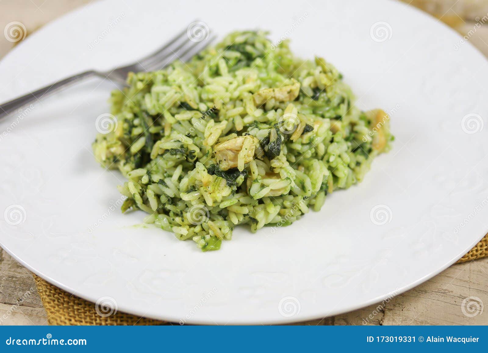 Chicken and Spinach Risotto Stock Image - Image of cooked, parmesan ...