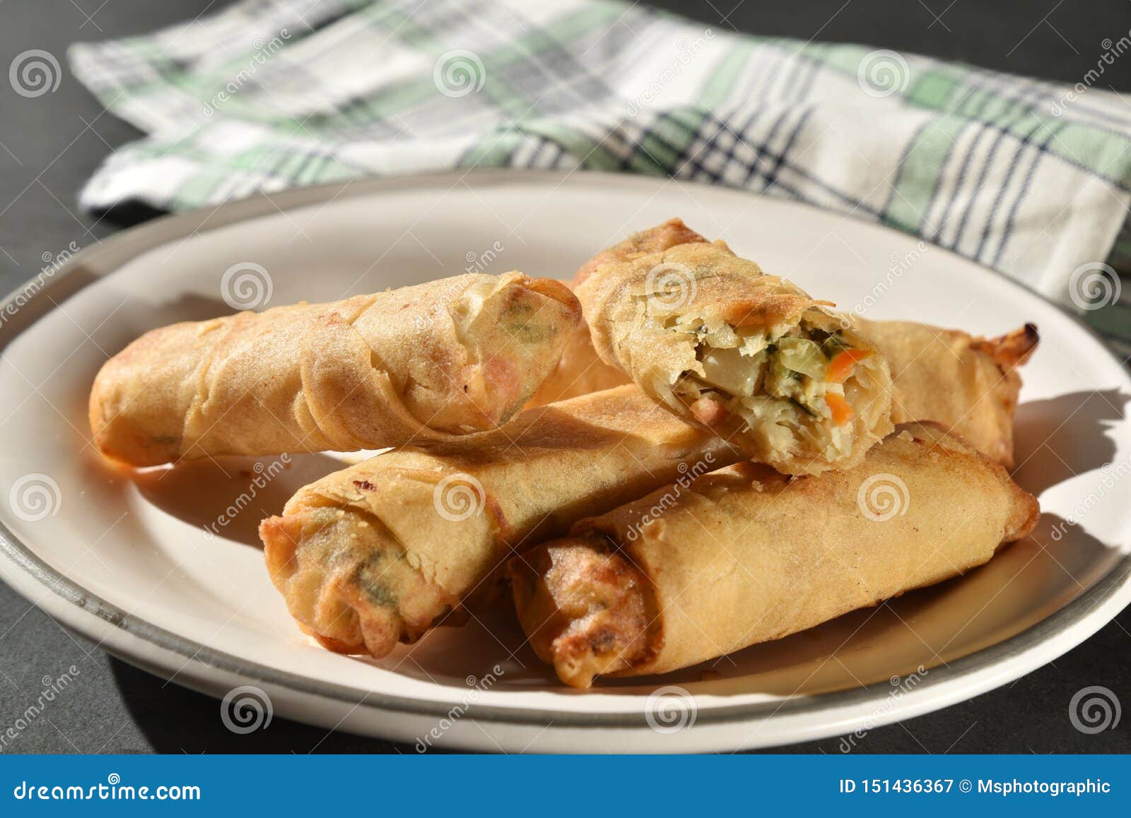 Chicken spring rolls stock image. Image of delicious - 151436367