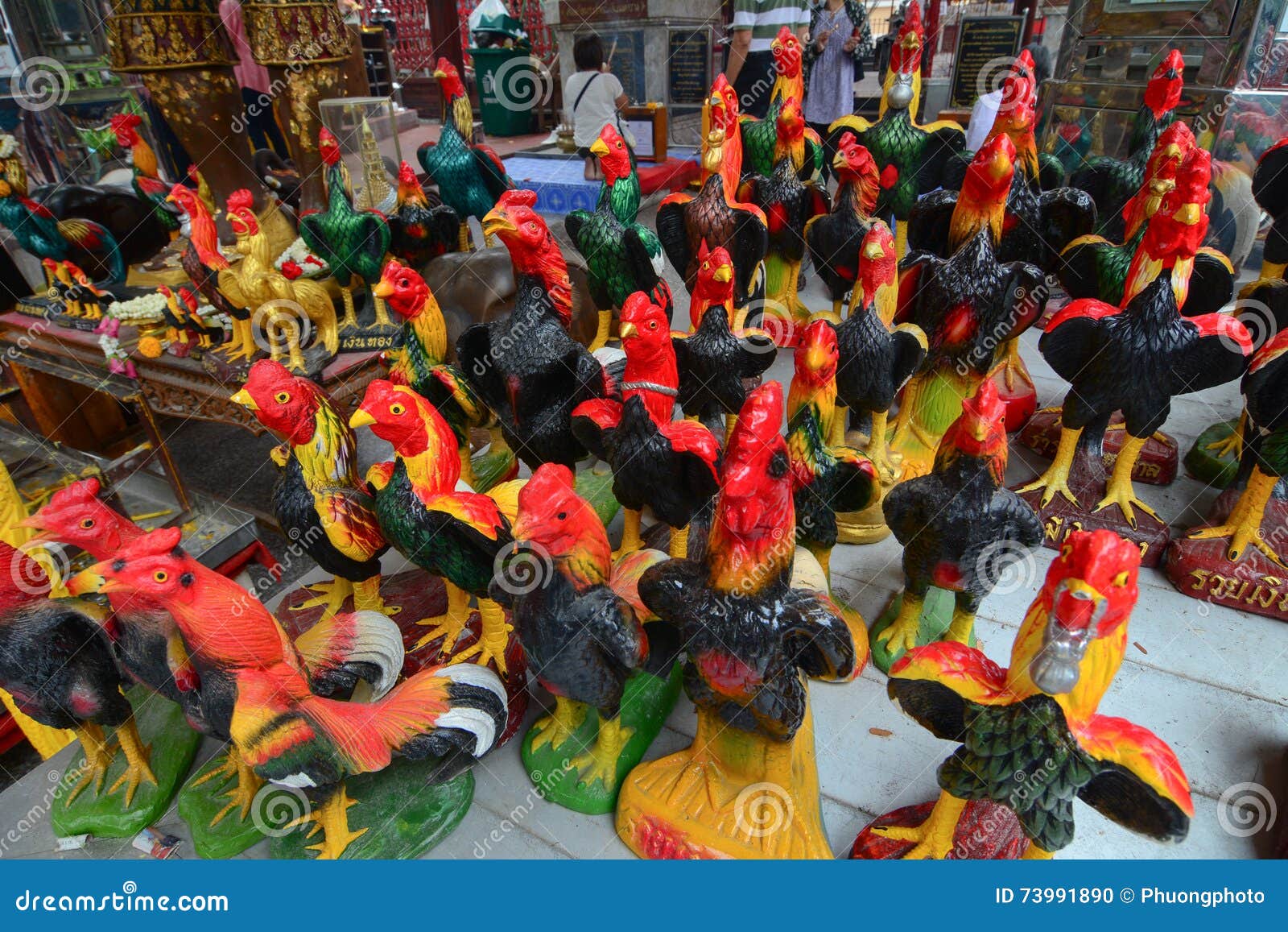 Chicken Statues at Temple in Bangkok, Thailand Editorial Image - Image ...