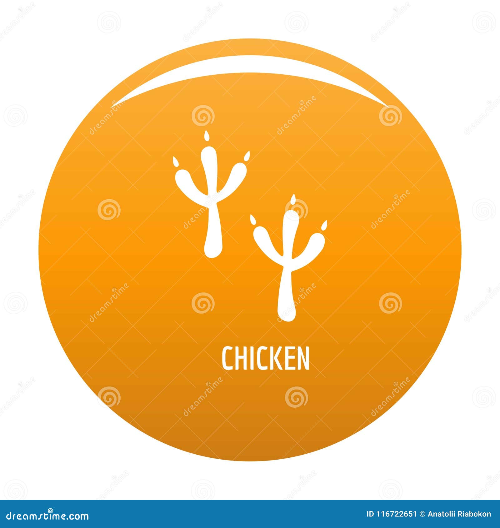 Chicken Step Icon Vector Orange Stock Vector - Illustration of icon ...