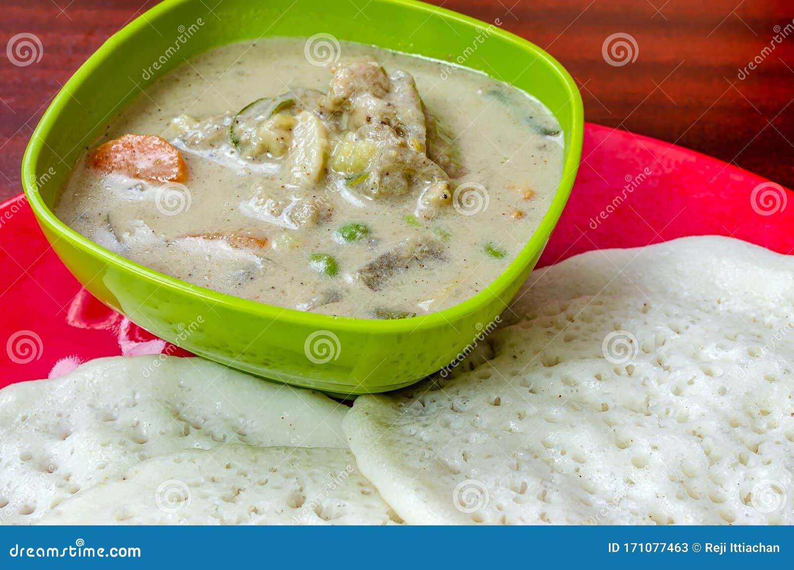 Chicken Stew and Appams stock image. Image of gravy - 171077463