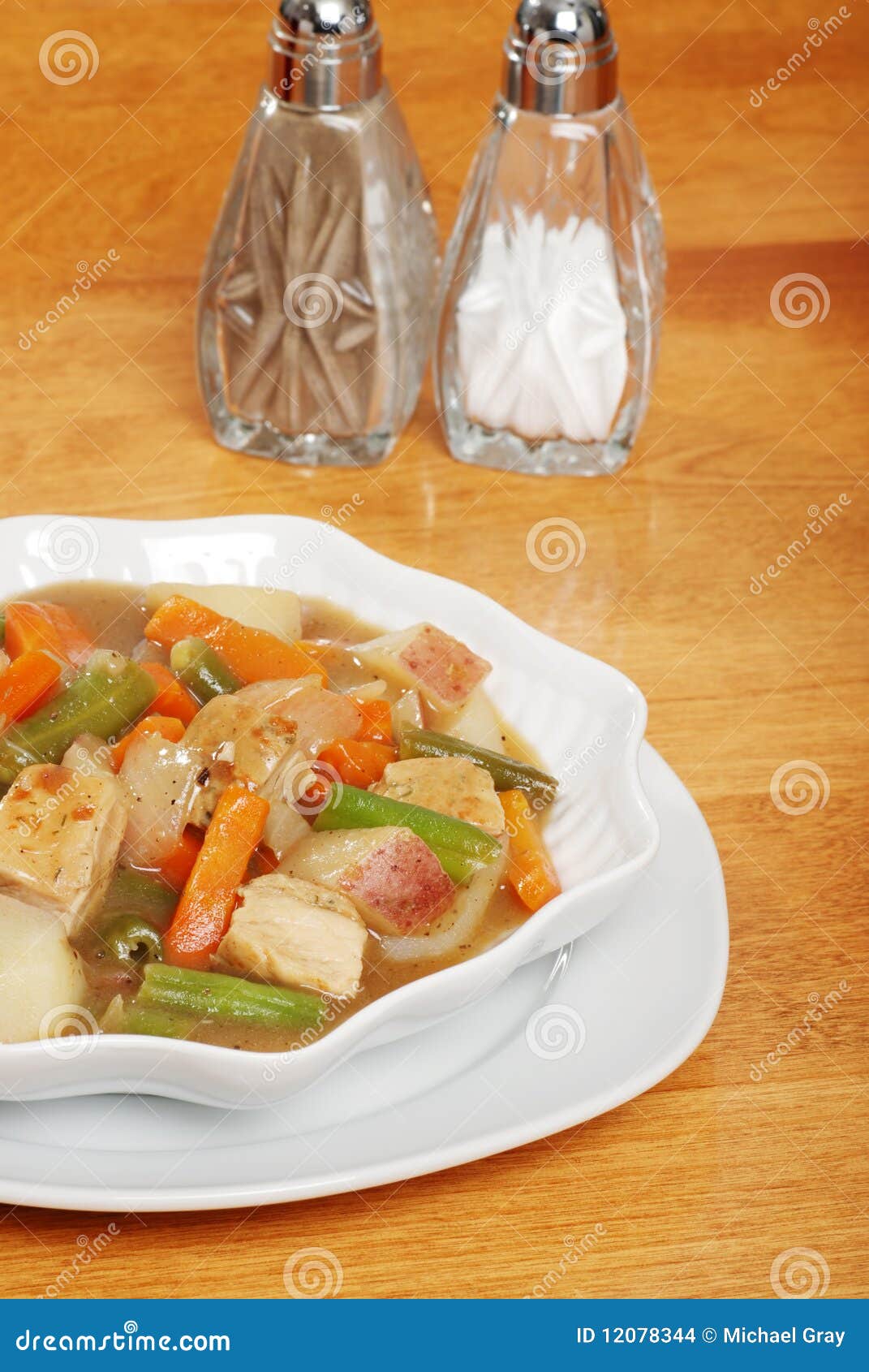 Chicken Stew with Salt and Pepper Stock Photo - Image of broth, bowl ...