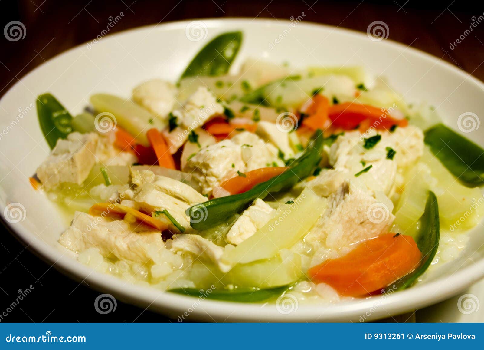 Chicken Stew with Spring Vegetables Stock Image - Image of close ...