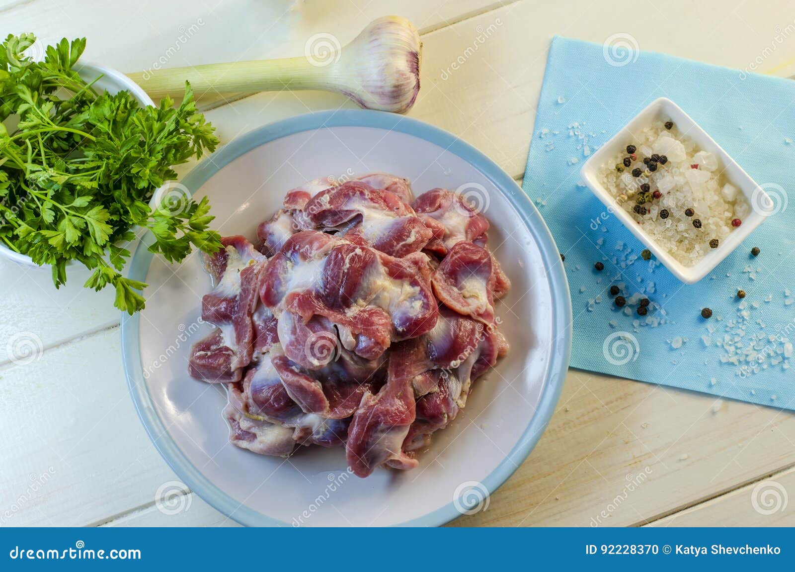 Chicken stomach and spices stock photo. Image of studio - 92228370