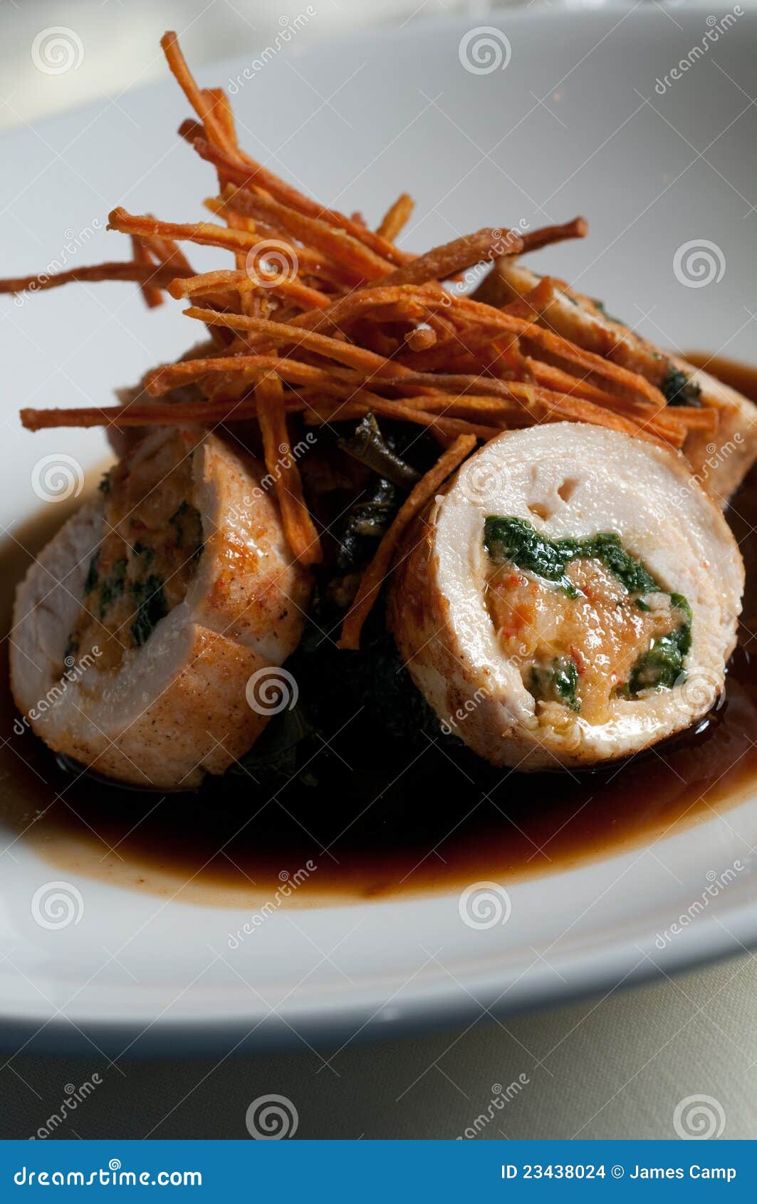 Chicken Stuffed with Crayfish Stock Photo - Image of orange, chicken ...
