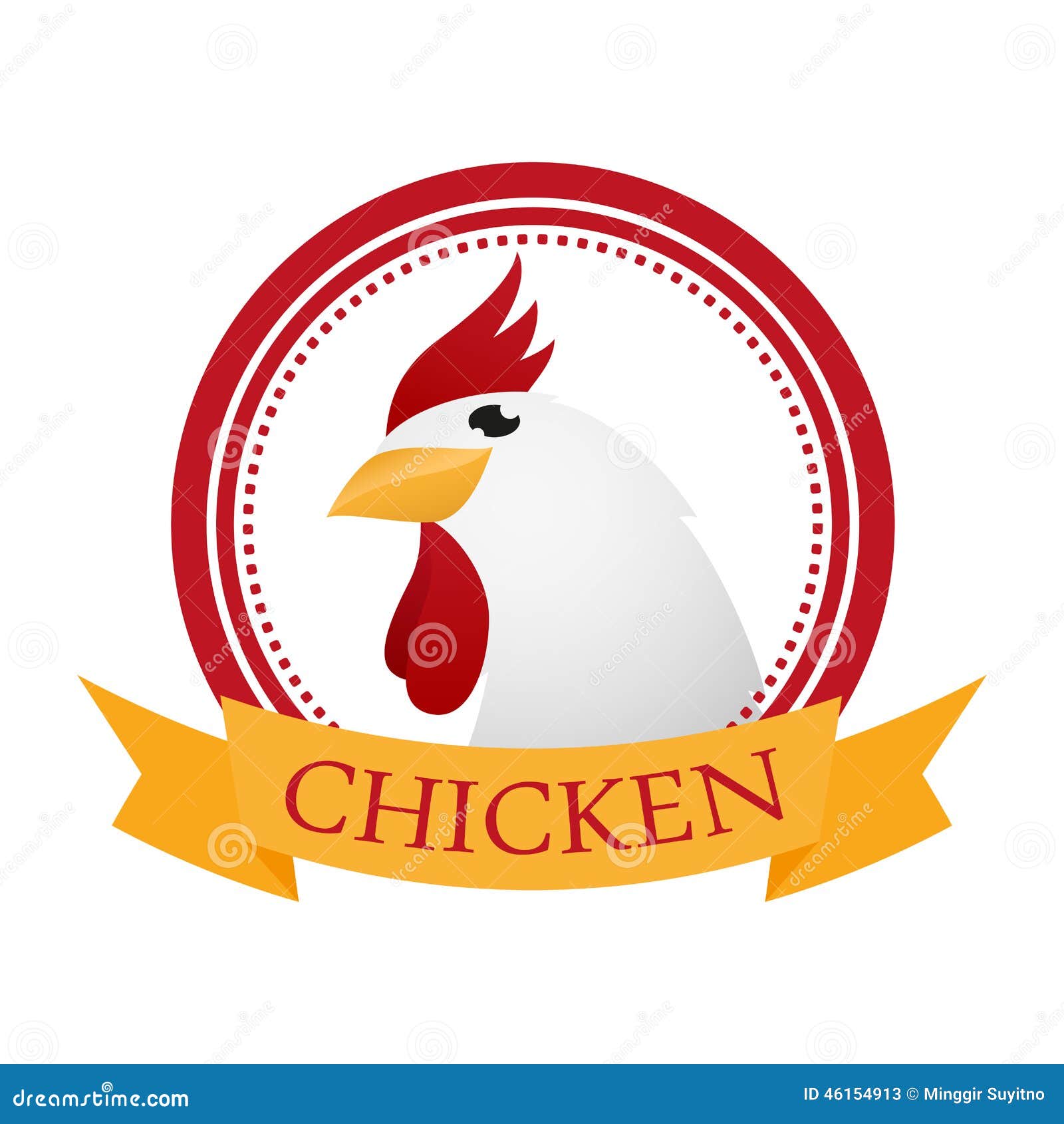 Chicken Symbol stock vector. Illustration of cool, bald - 46154913
