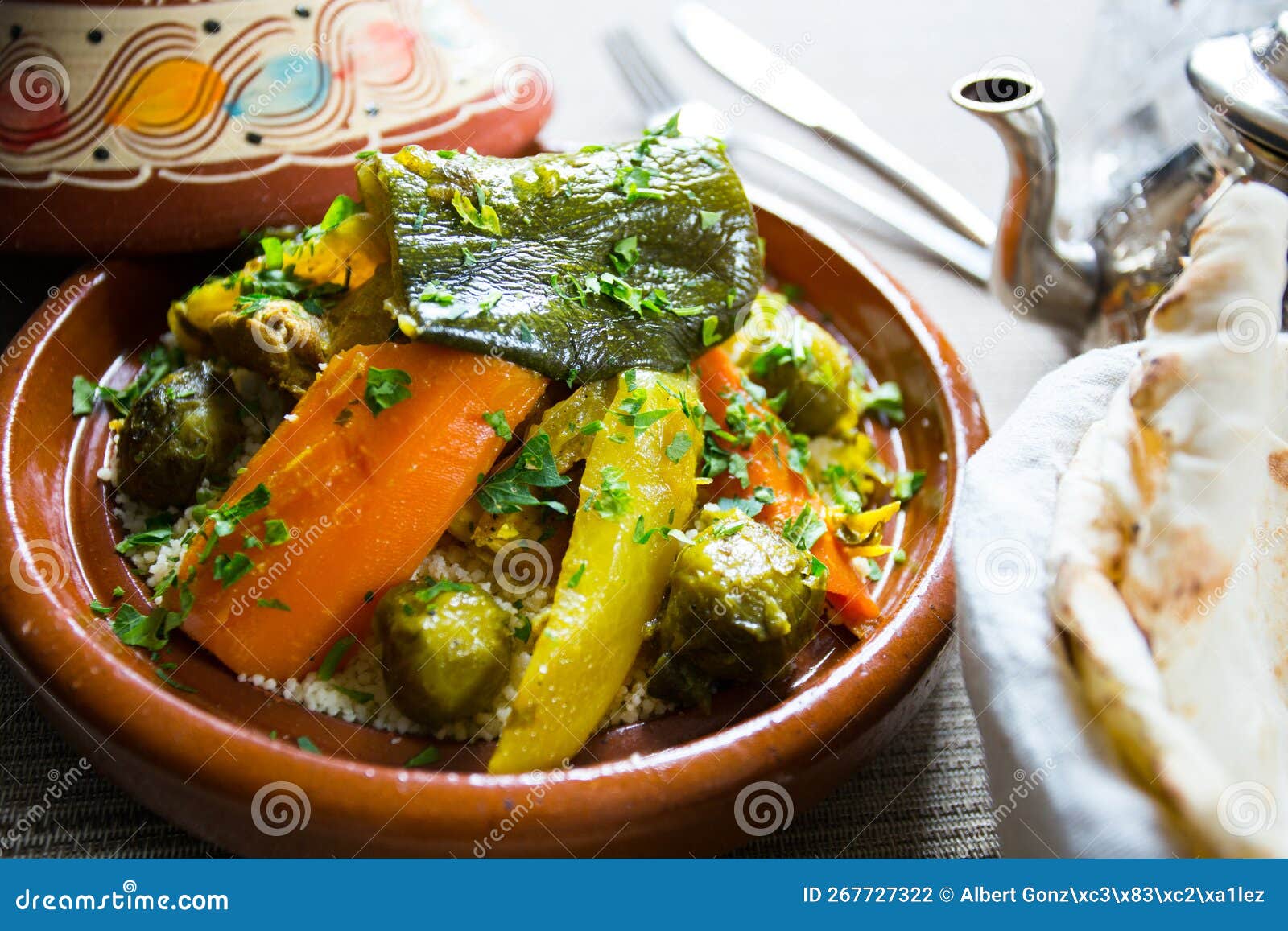 Chicken Tajin with Vegetables Cooked Moroccan Style. Stock Photo ...