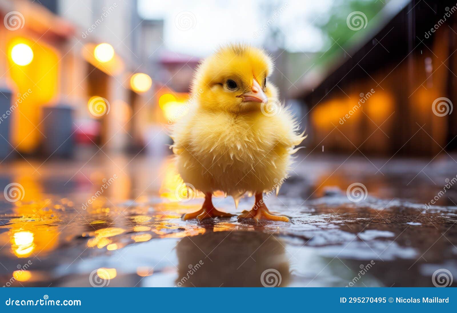 Chicken Taking a Relaxing Dip in a Puddle Stock Illustration ...