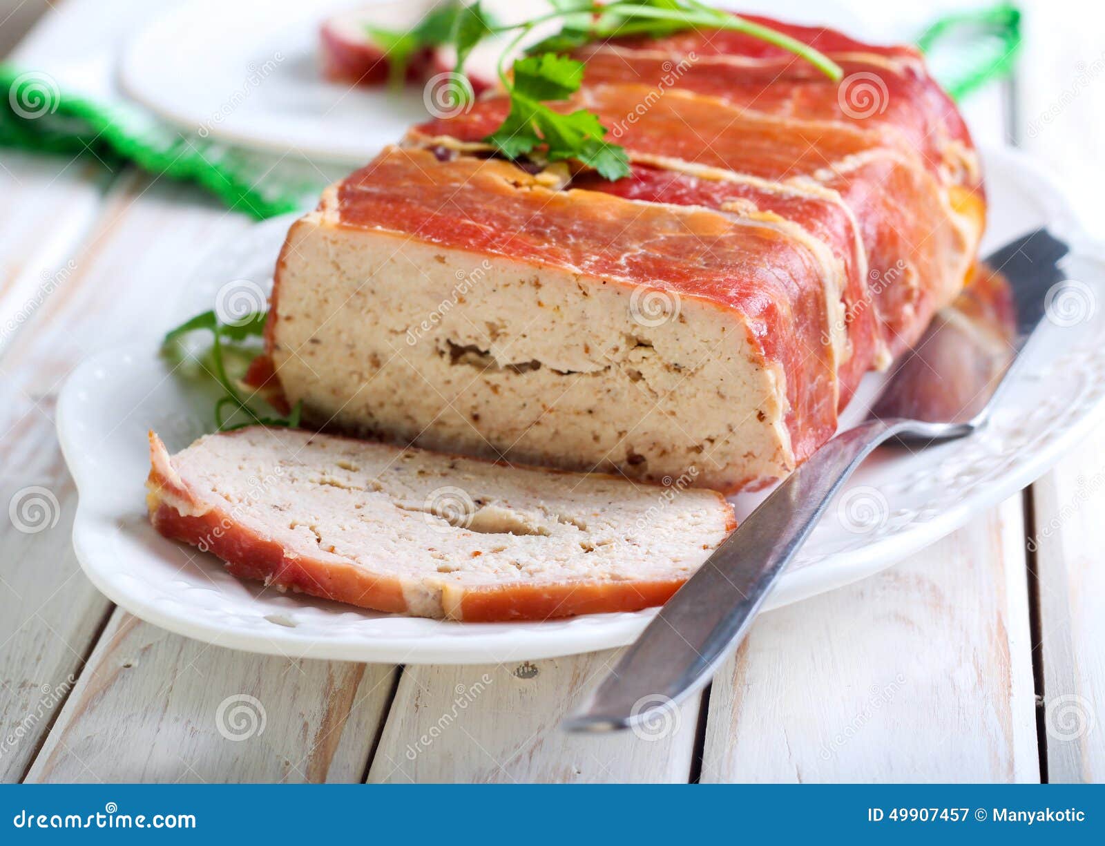 Chicken terrine stock image. Image of loaf, bacon, delicious - 49907457