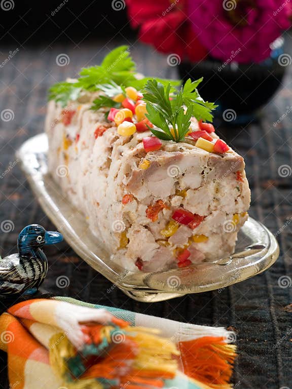 Chicken terrine stock photo. Image of knife, meat, turkey - 33637726