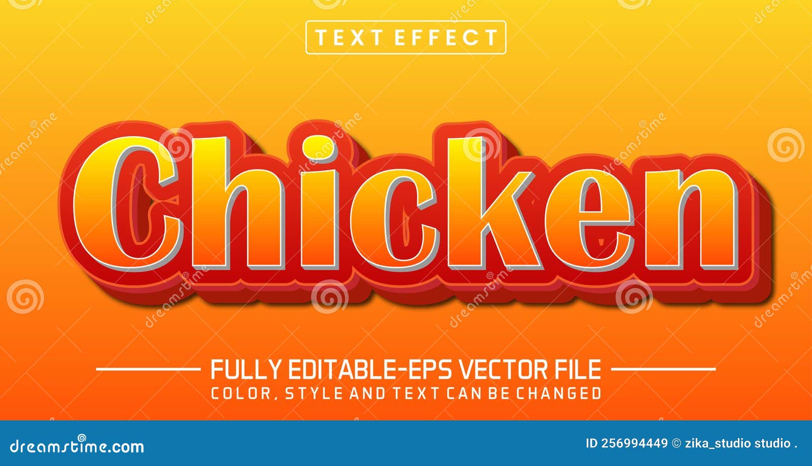Chicken Text Effect - Editable 3D Text Style Stock Vector ...