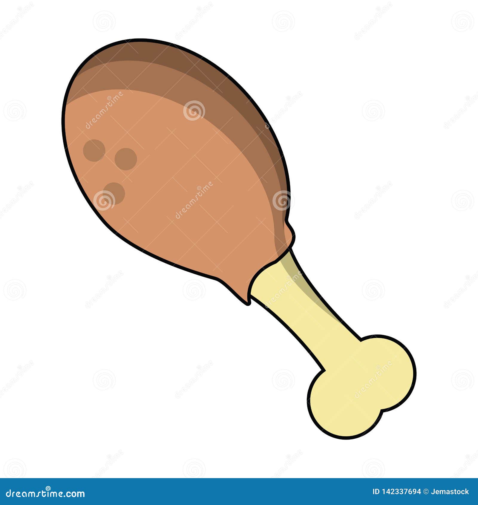 Chicken Thigh Cartoon Isolated Stock Vector - Illustration of meat ...