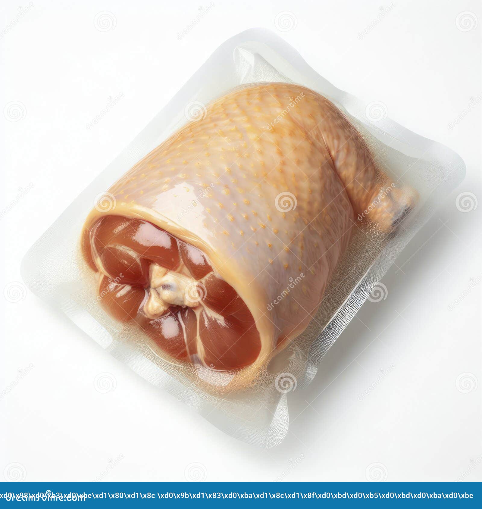 Chicken Thigh Meat in Vacuum on a White Background. Ai Generative Stock ...