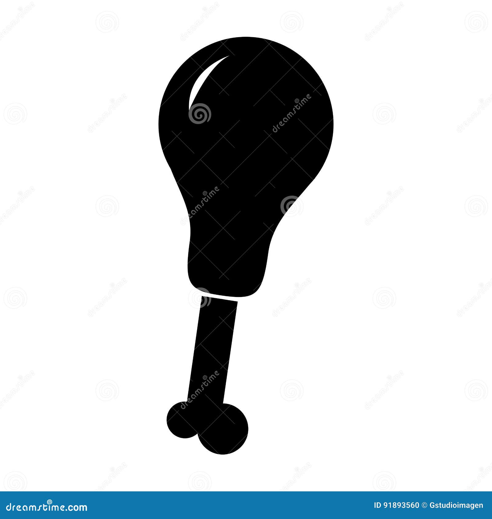 Chicken Thigh Vector Illustration Stock Vector - Illustration of food ...