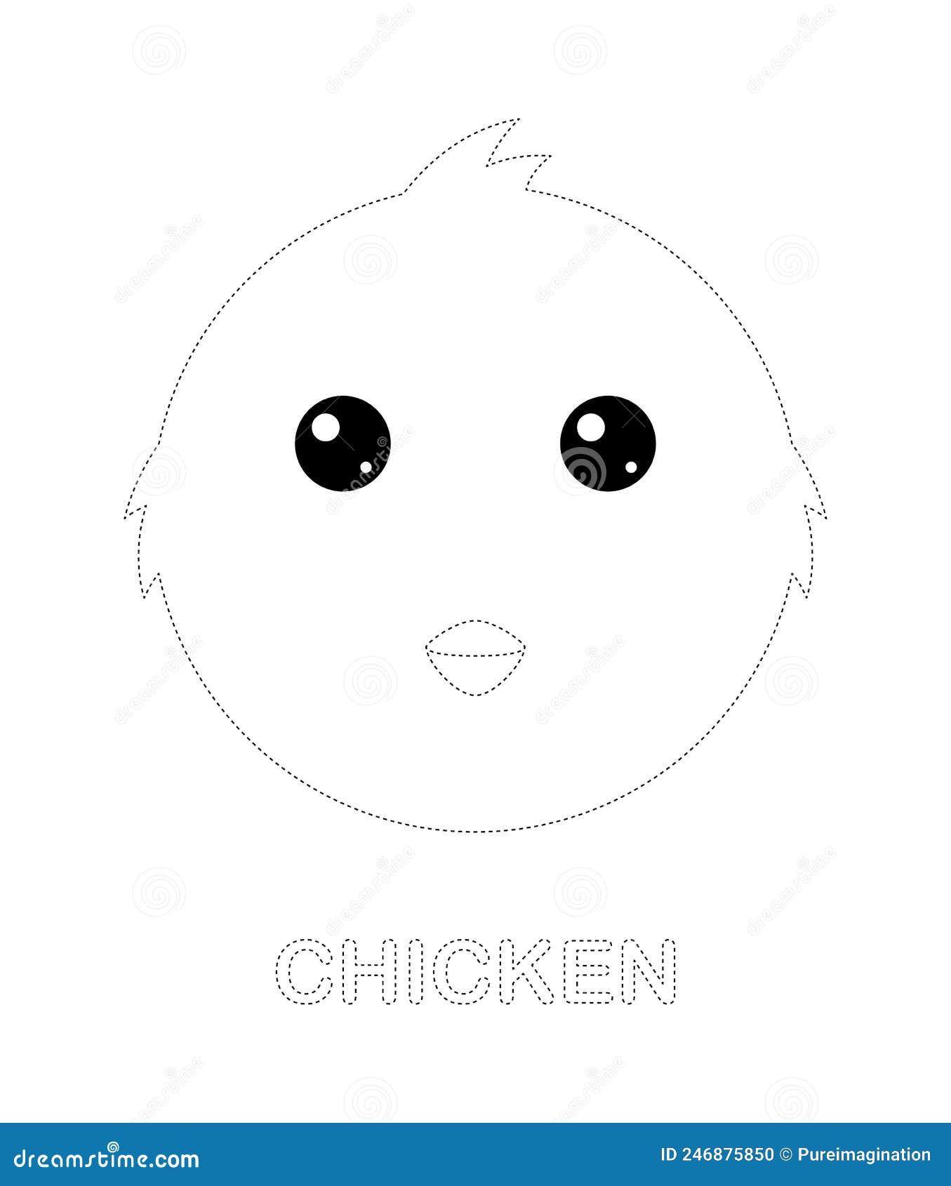 Chicken Tracing Worksheet for Kids Stock Vector - Illustration of ...