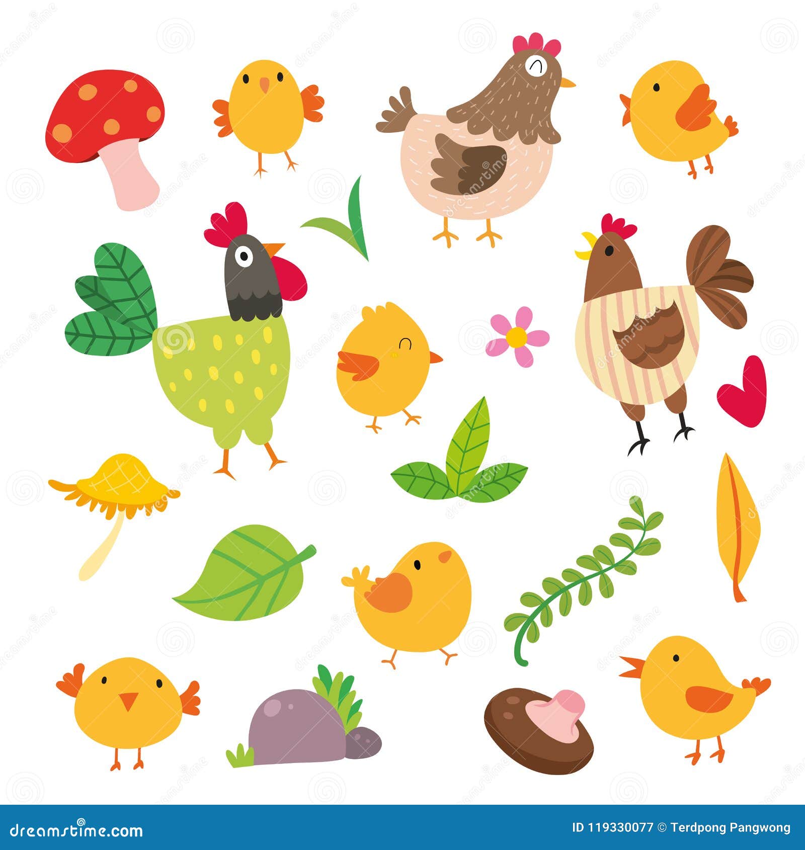 Chicken Vector Character Design Stock Illustration - Illustration of ...