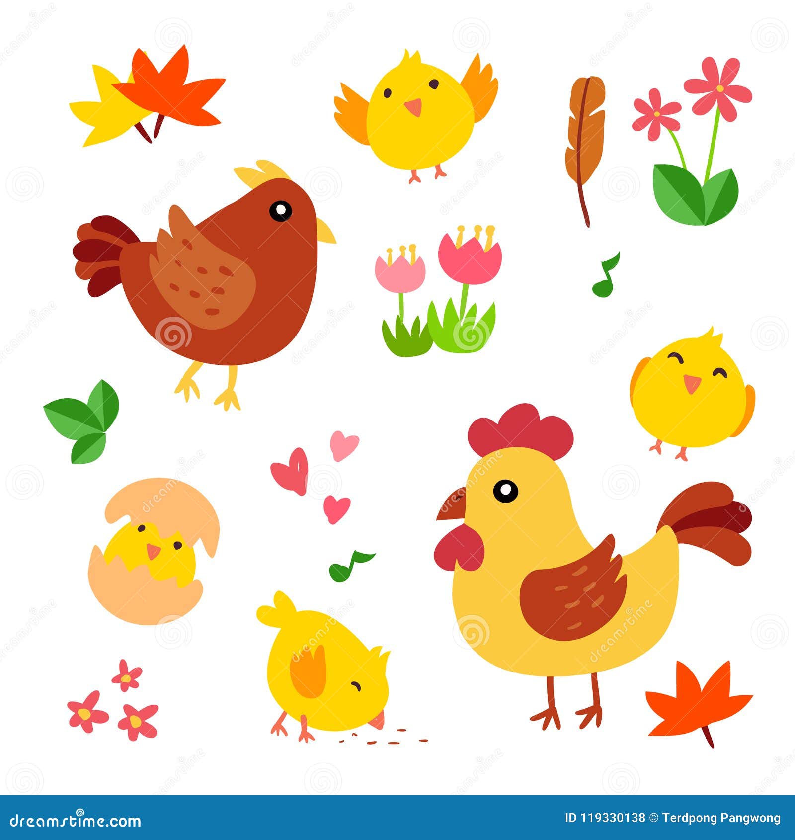 Chicken Vector Character Design Stock Vector - Illustration of friendly ...