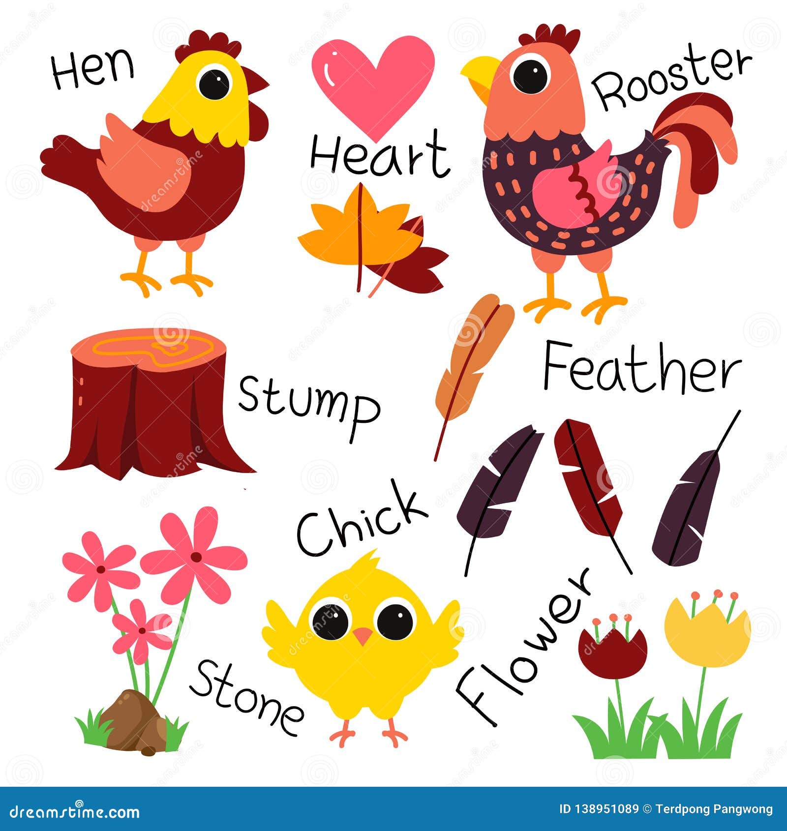 Chicken Vector Character Design Stock Vector - Illustration of color ...