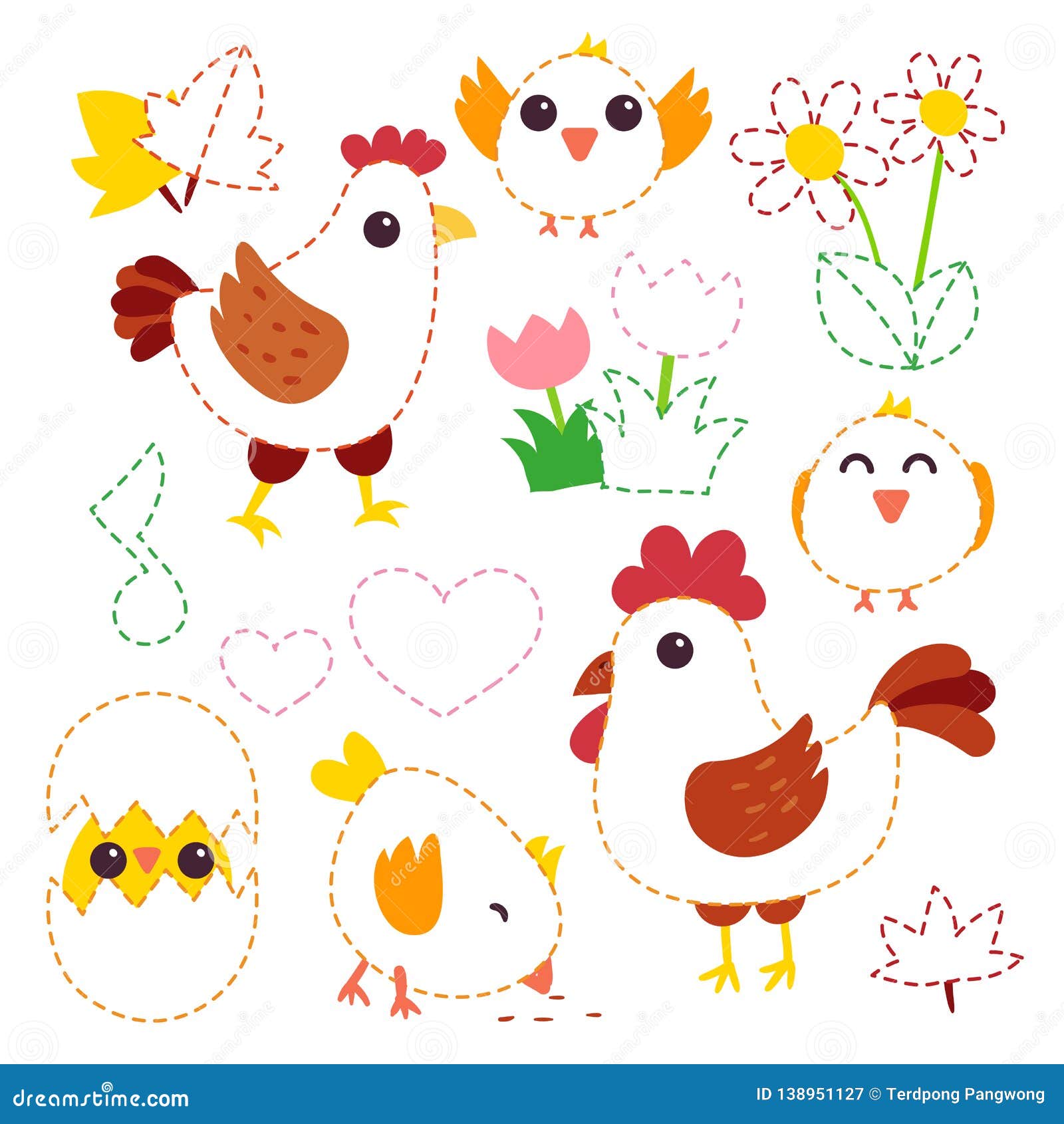Chicken Vector Character Design Stock Vector - Illustration of draw ...
