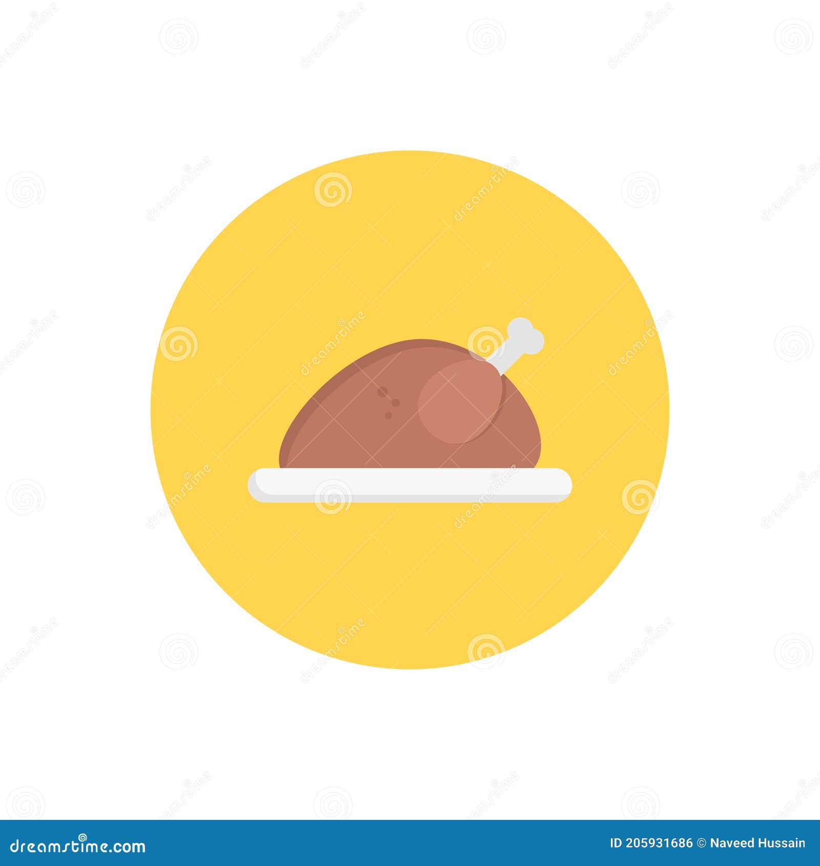 Chicken Vector Flat Colour Icon Stock Vector - Illustration of ...