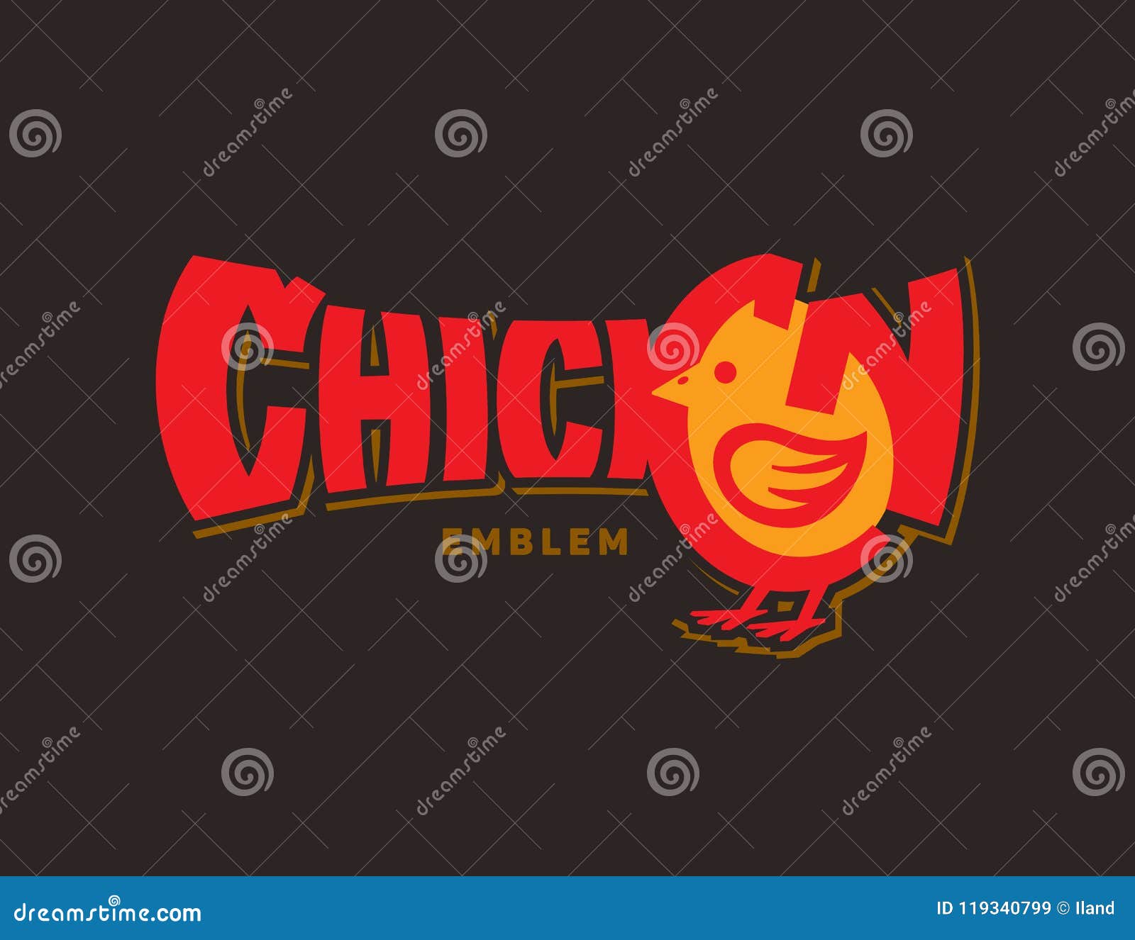 Chicken vector emblem stock vector. Illustration of logotype - 119340799
