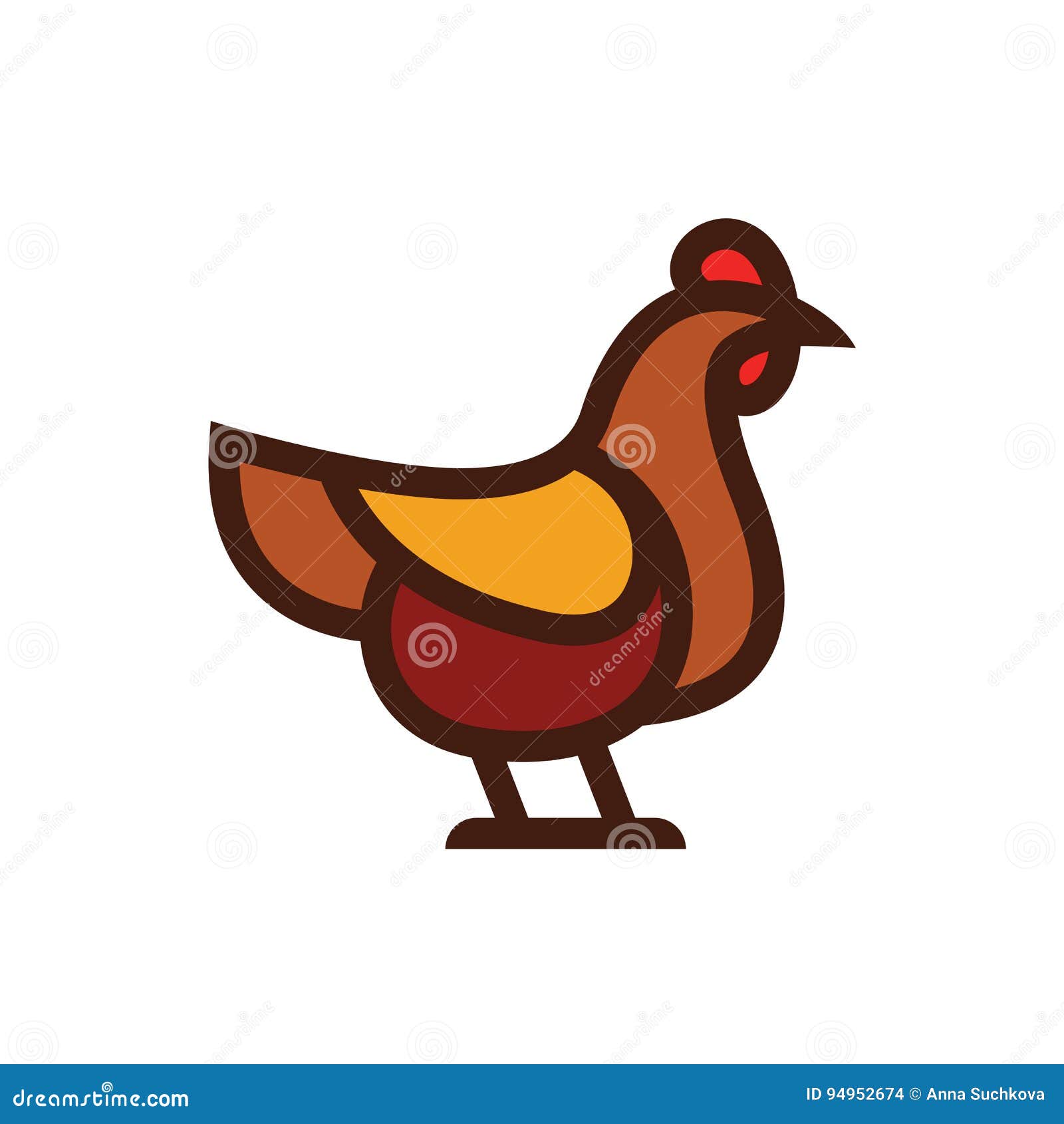 Chicken Vector Icon Linear Flat Style Stock Vector - Illustration of ... Chicken Vector Icon Linear Flat Style Stock Vector - Illustration of ...