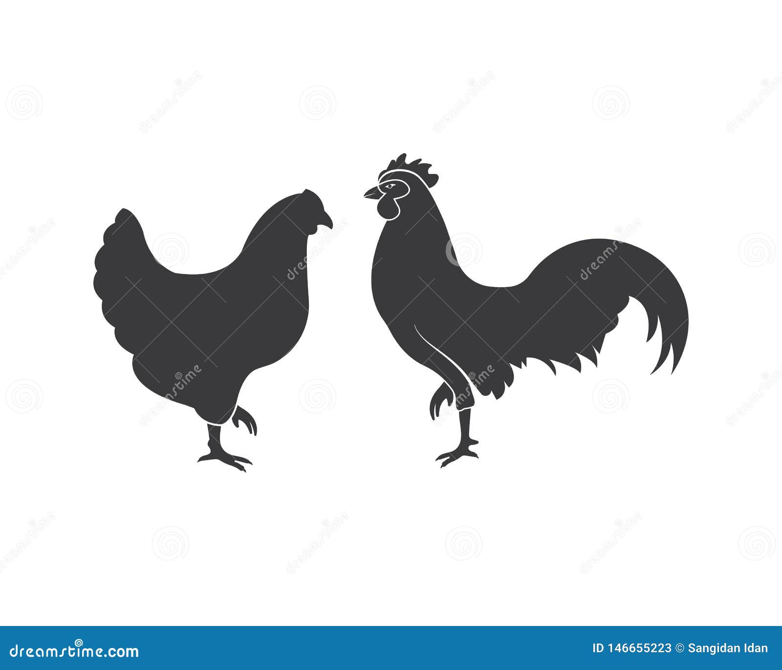 Chicken Vector Illustration Stock Vector - Illustration of natural ...