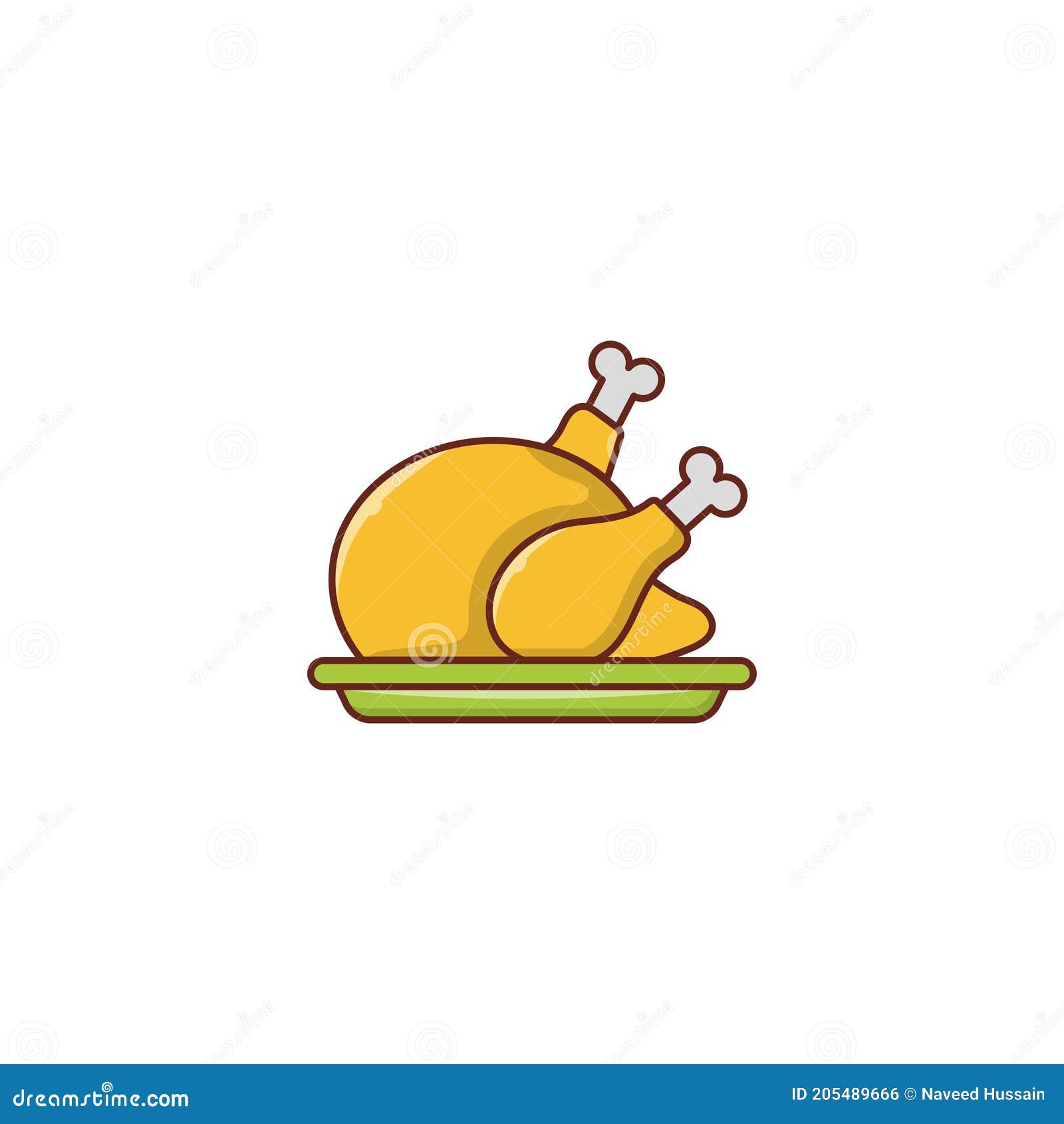 Chicken Vector Flat Colour Icon Stock Vector - Illustration of meat ...