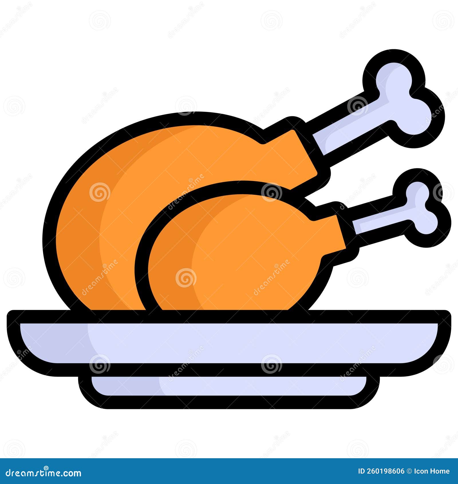 Chicken Vector Outline Colored Icon. Modern Colored Outline Symbols ...