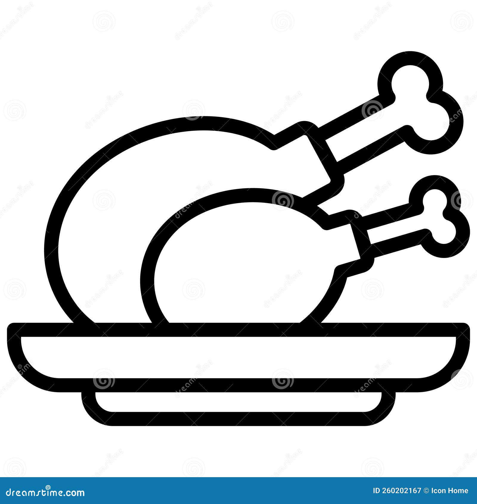 Chicken Vector Outline Icon. Modern Thin Line Symbols. Collection of ...