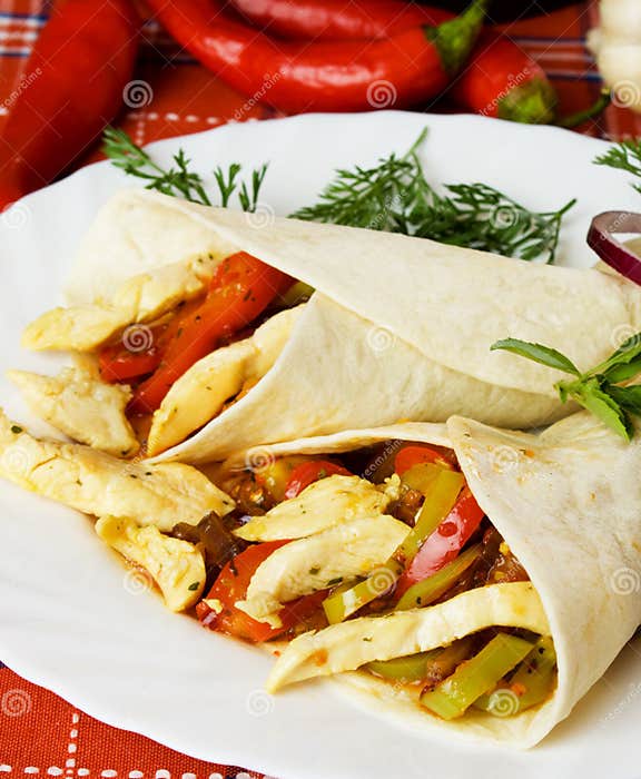 Chicken and Vegetable Taco Shells Stock Image - Image of healthy ...